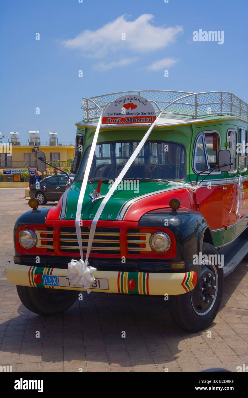 Colourful wedding bus Cyprus, South Stock Photo - Alamy