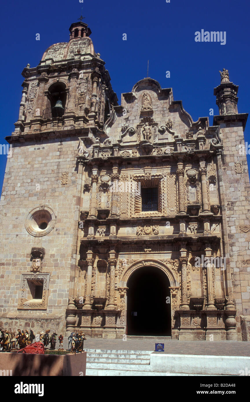 Mexican baroque facade of the 18th century Church of San Sebastian in ...