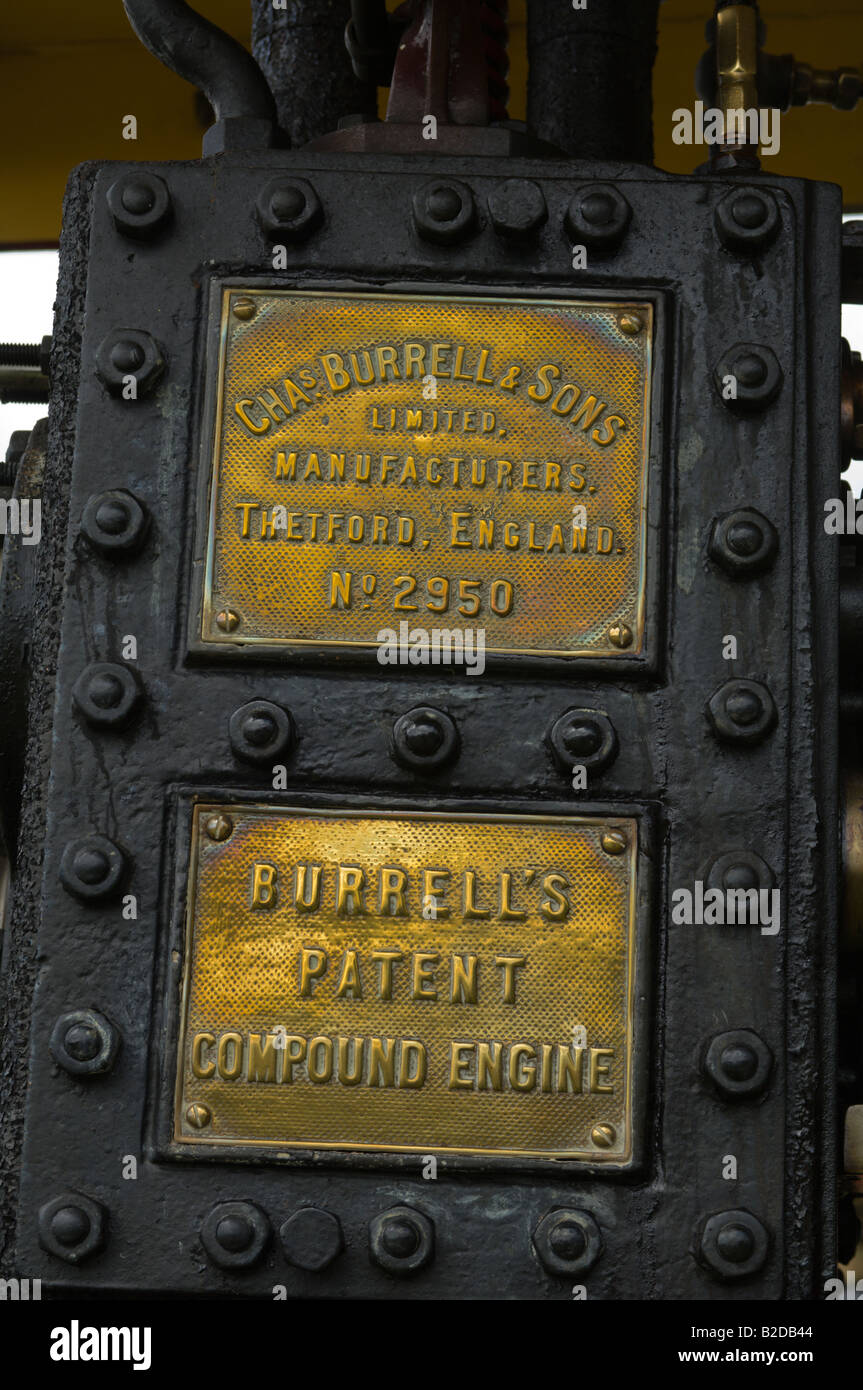Plate details from a Burrell steam engine Stock Photo - Alamy