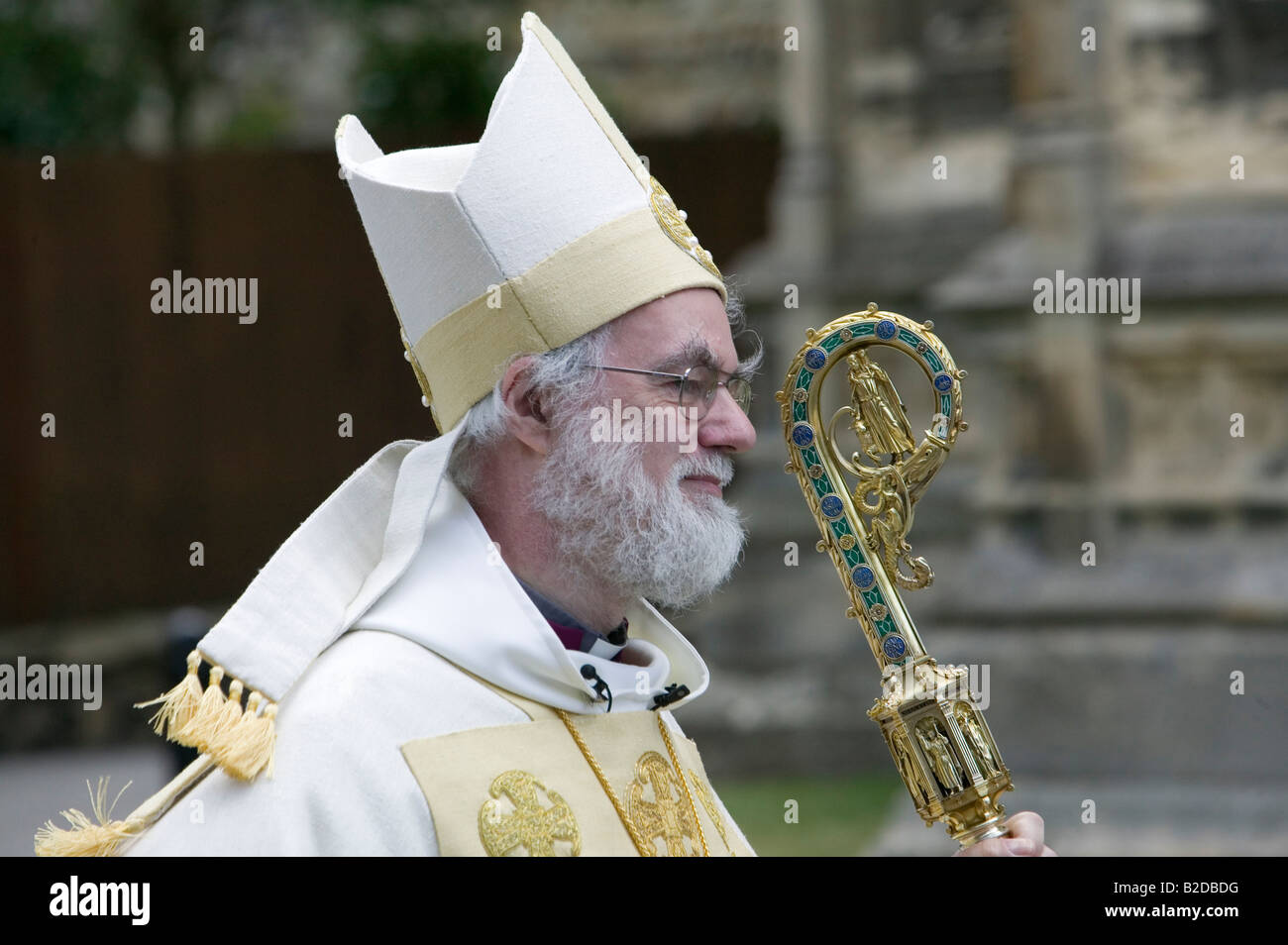 Archbishop of Canterbury Rowan Williams at Canterbury Cathedral wearing ...