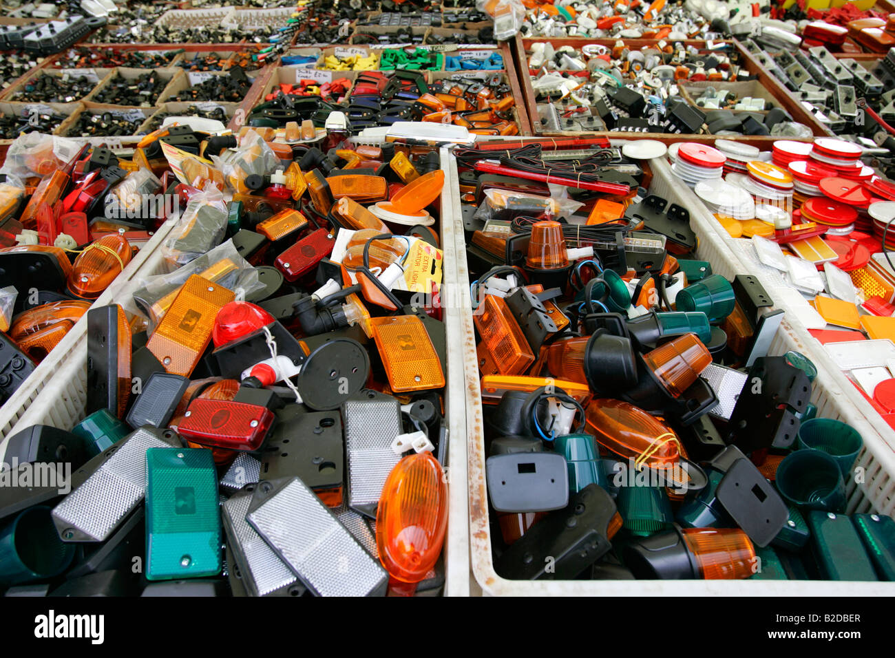 car spares parts box shop automotive items sale jumble exhibit bonnet ...