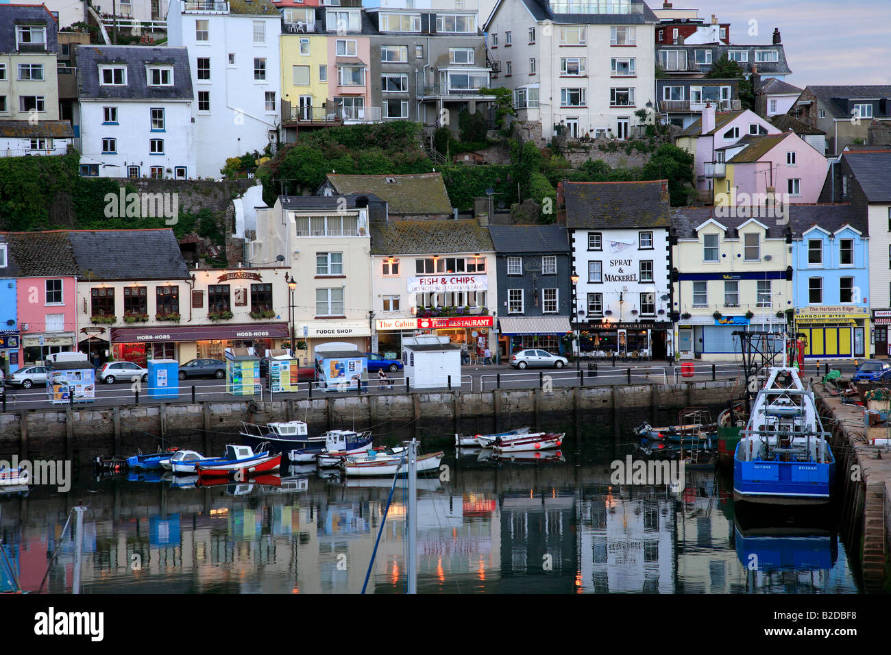 Boats Brixham harbour English Riviera Torbay Devon England Britain UK ...