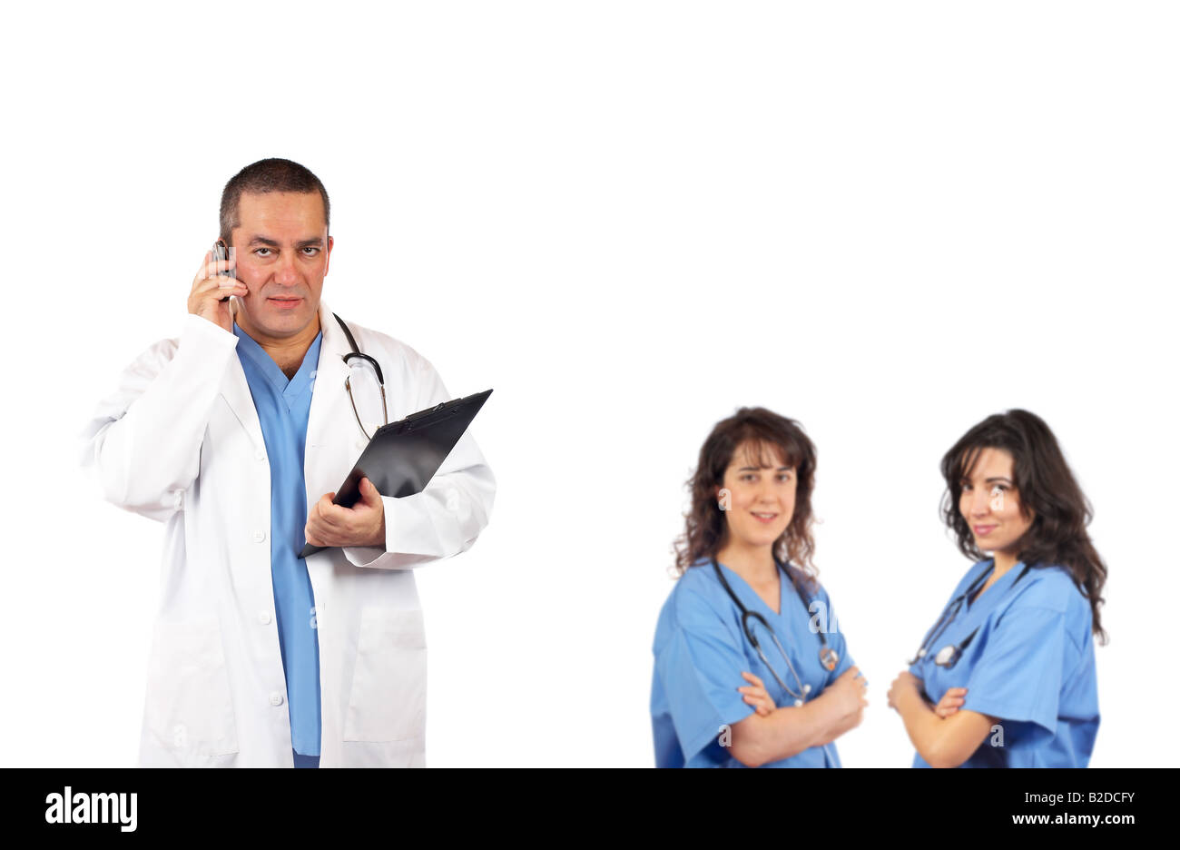 Medical team leader isolated on white background Stock Photo - Alamy