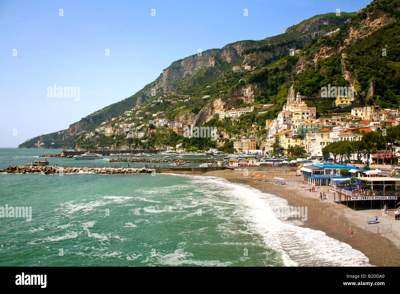 Seafront View of the beach from Capri Harbour Stock Photo - Alamy