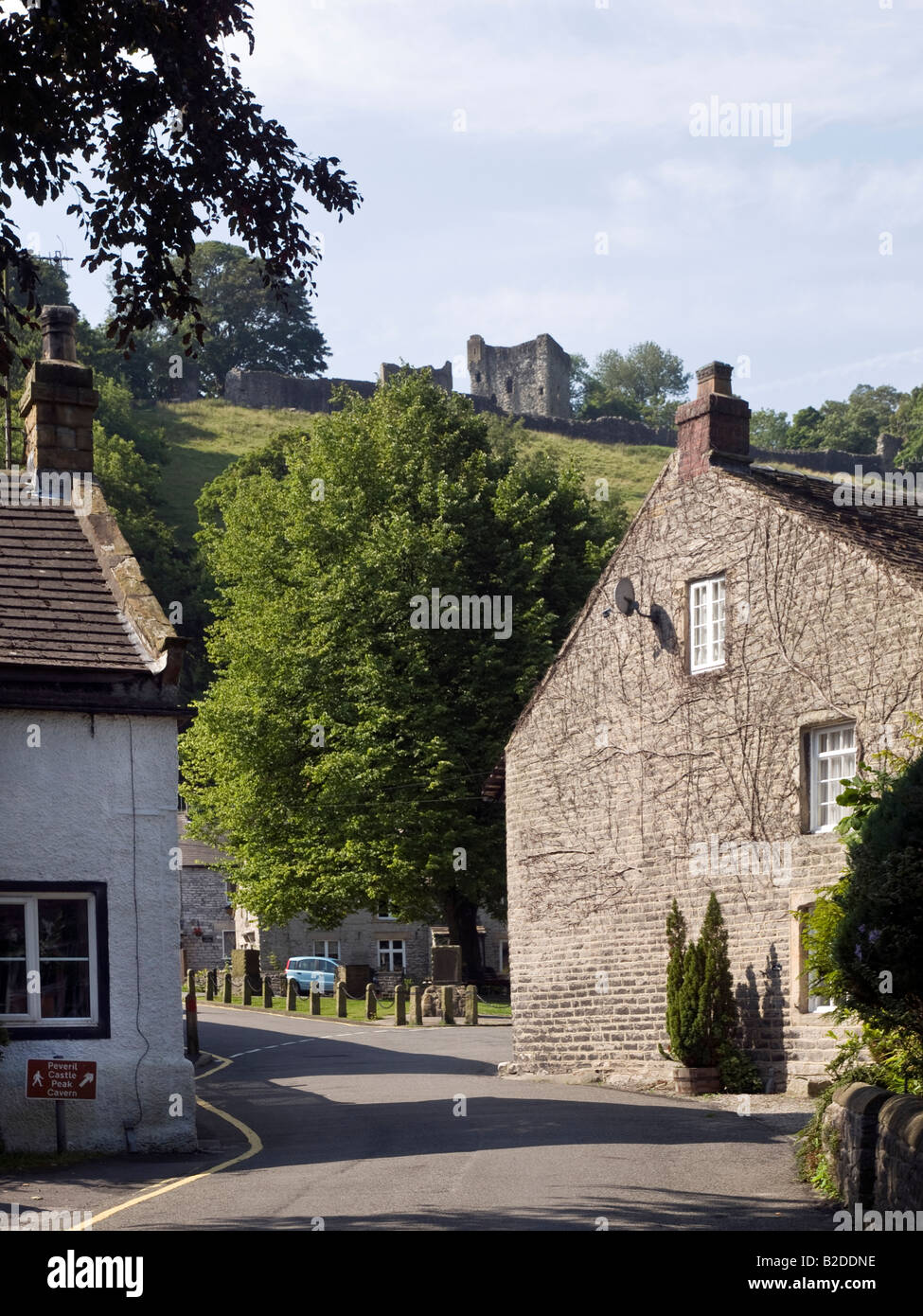 Castleton and Peveril Castle Stock Photo - Alamy