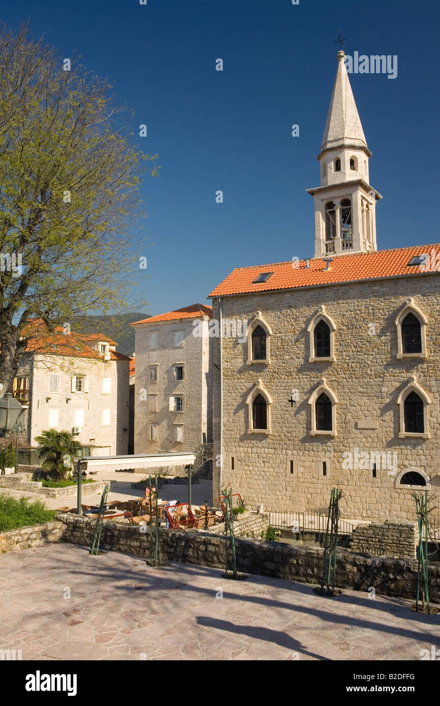 Budva, Montenegro, town square, old town Stock Photo - Alamy