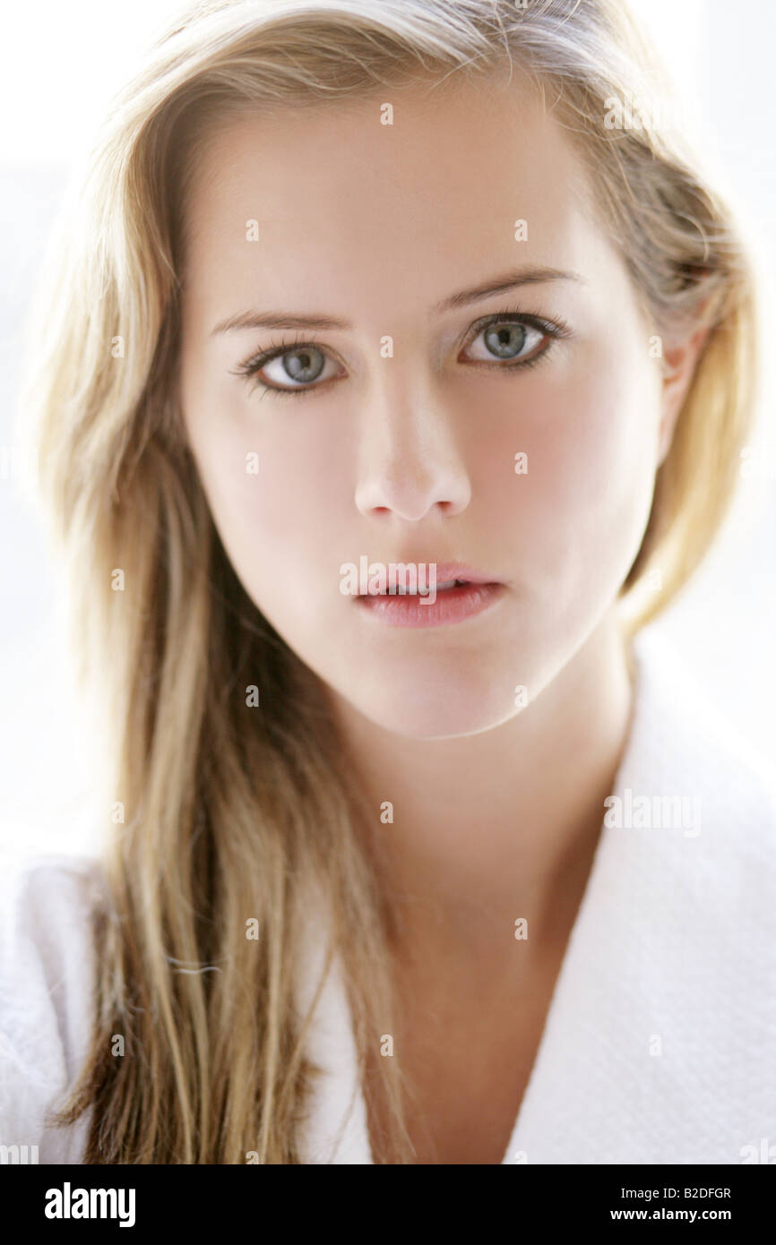 Straight faced young woman blonde hi-res stock photography and images ...