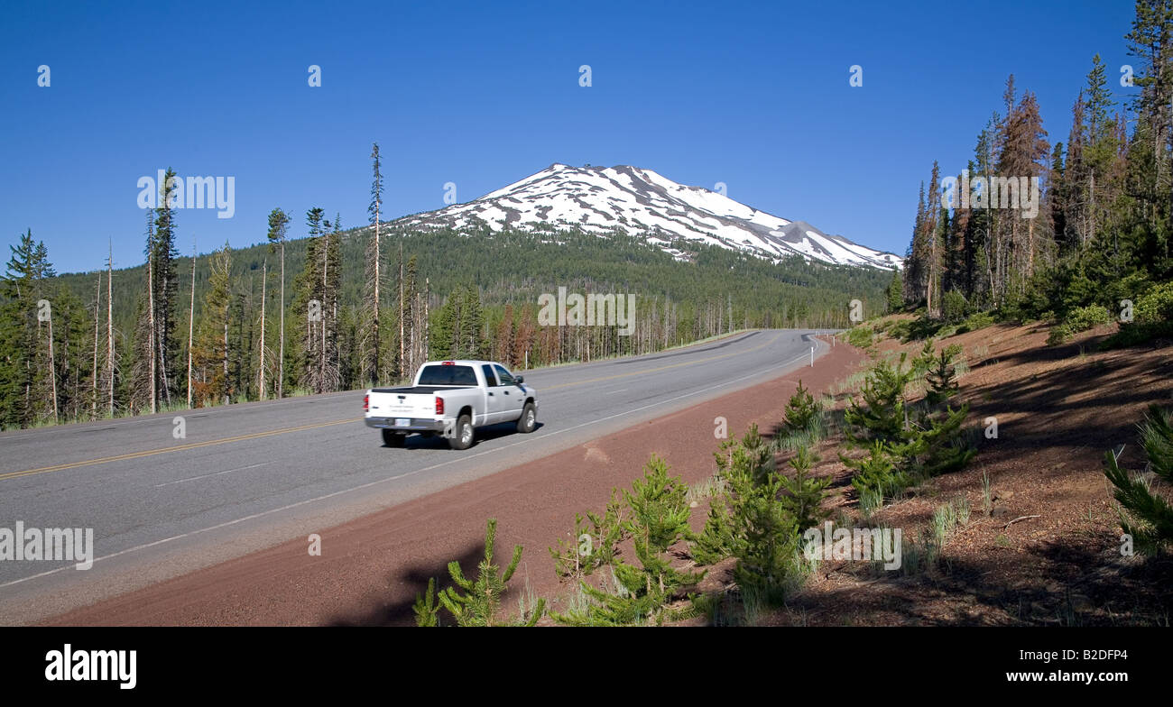 A view of the Cascade Lakes Highway an Oregon Scenic Byway near Mount ...