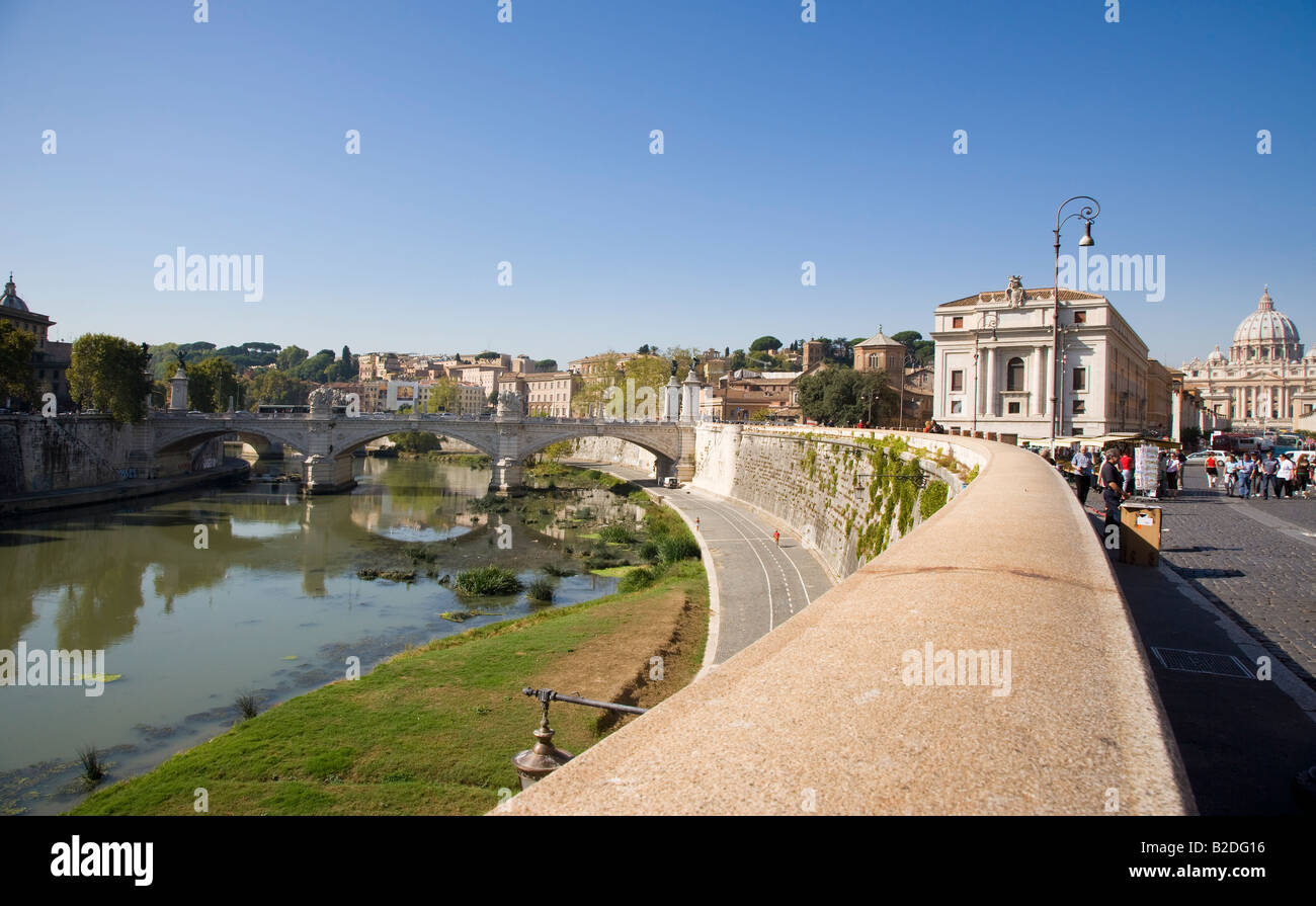 River Tiber looking towards the Vatican Rome Lazio Italy Stock Photo ...