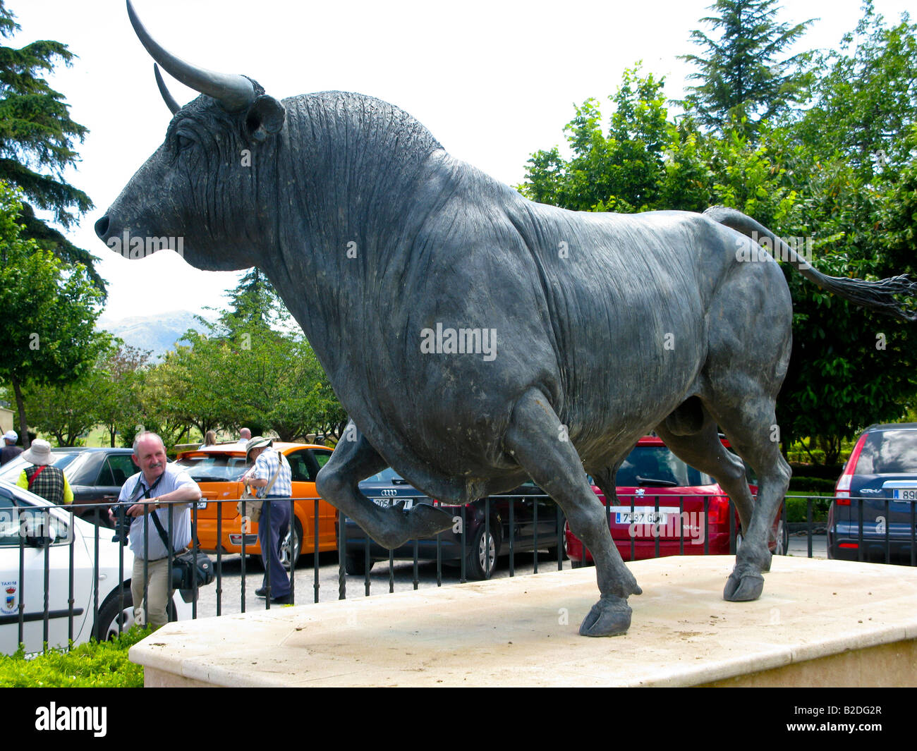 Sculpture of bull outside bull ring Ronda Spain Stock Photo - Alamy
