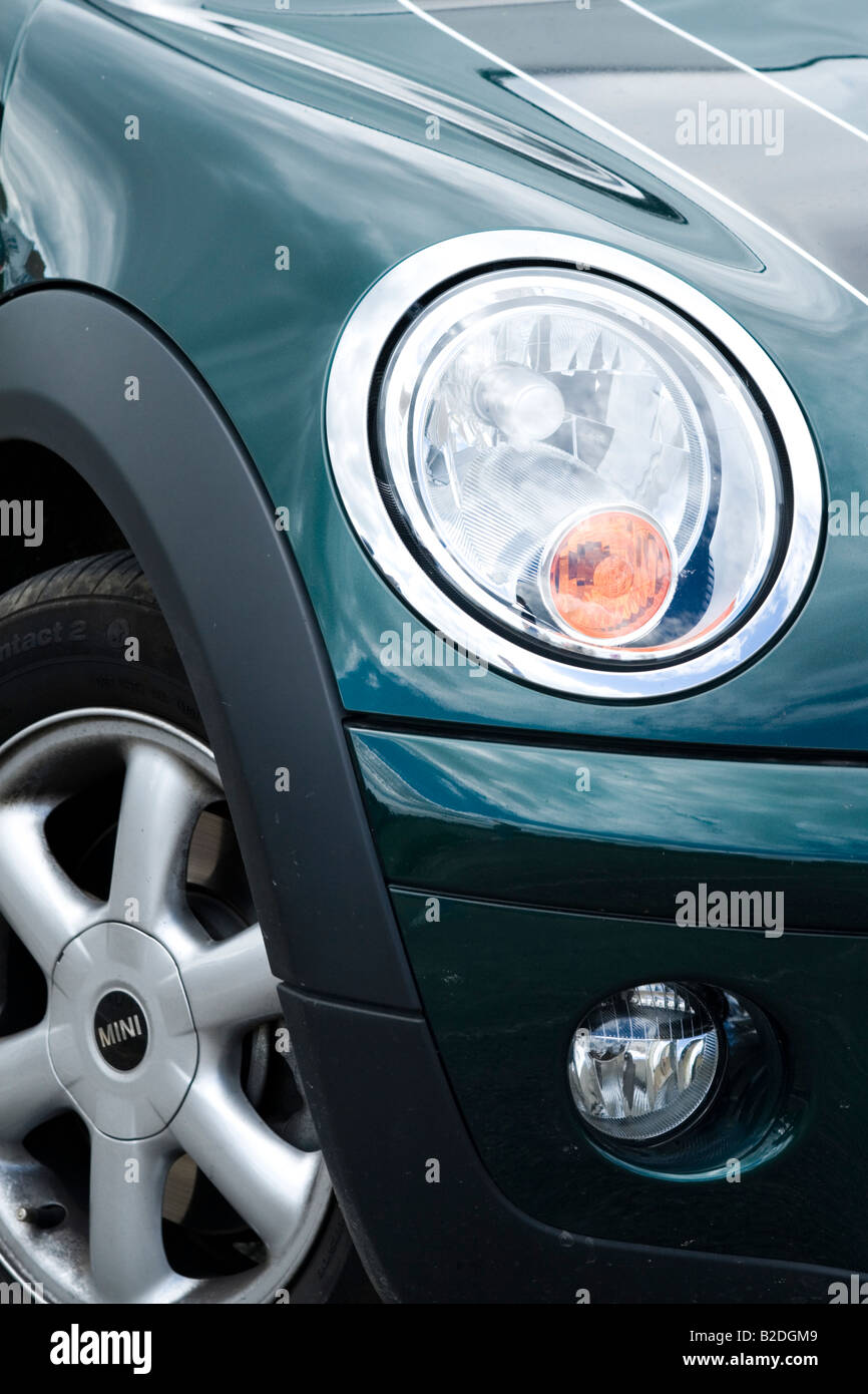 New Mini Cooper headlight and front wheel Stock Photo - Alamy