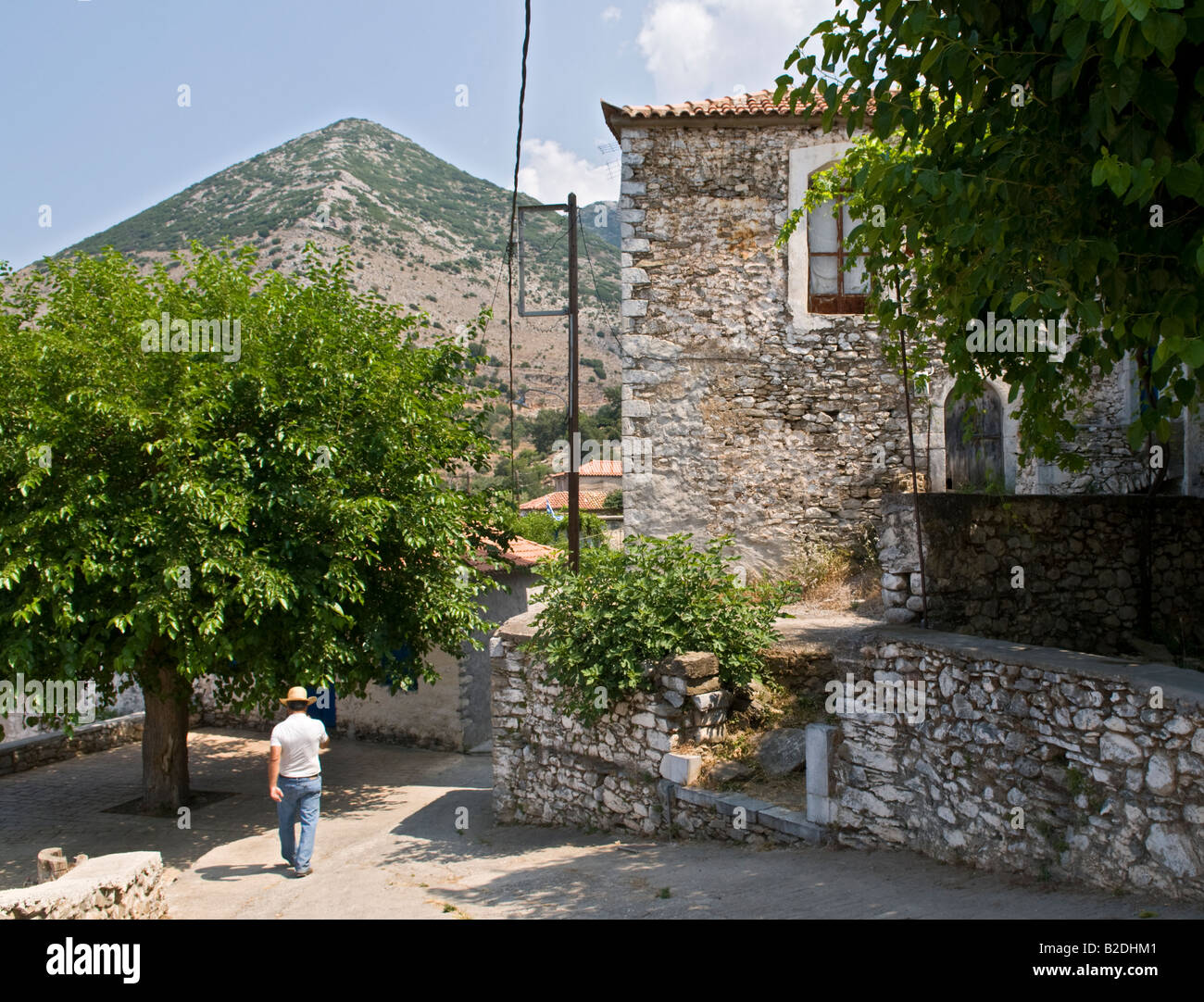 Traditional stone house in the Maniot village of Langada In the Outer ...