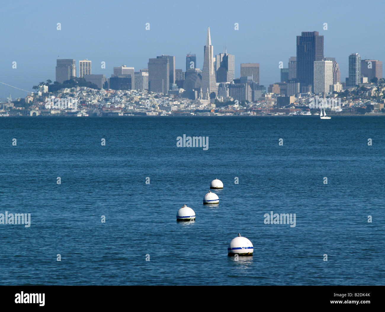 San Francisco skyline from Sausalito located across the San Francisco ...