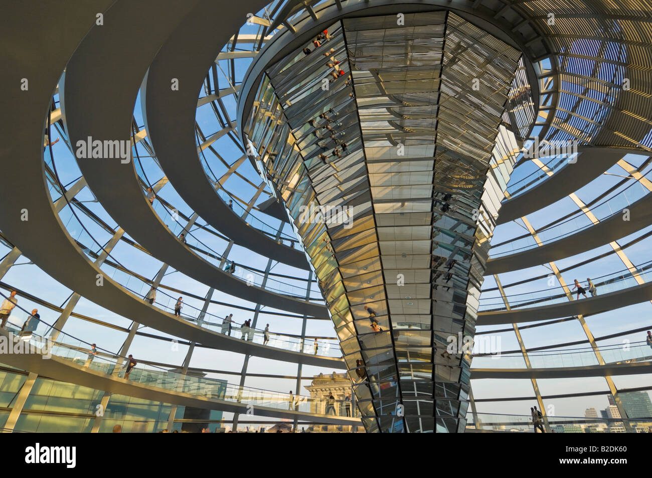 Glass dome and mirrored central glass funnel above the Plenary chamber ...