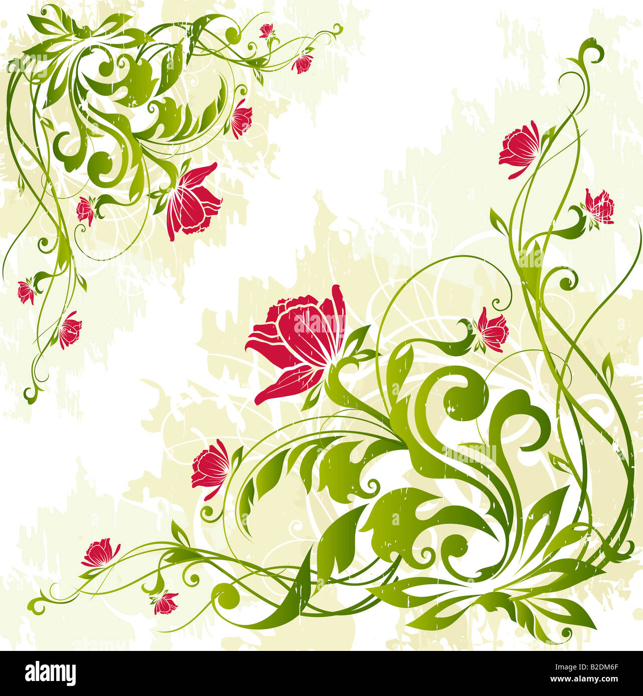illustration drawing of floral background Stock Photo - Alamy