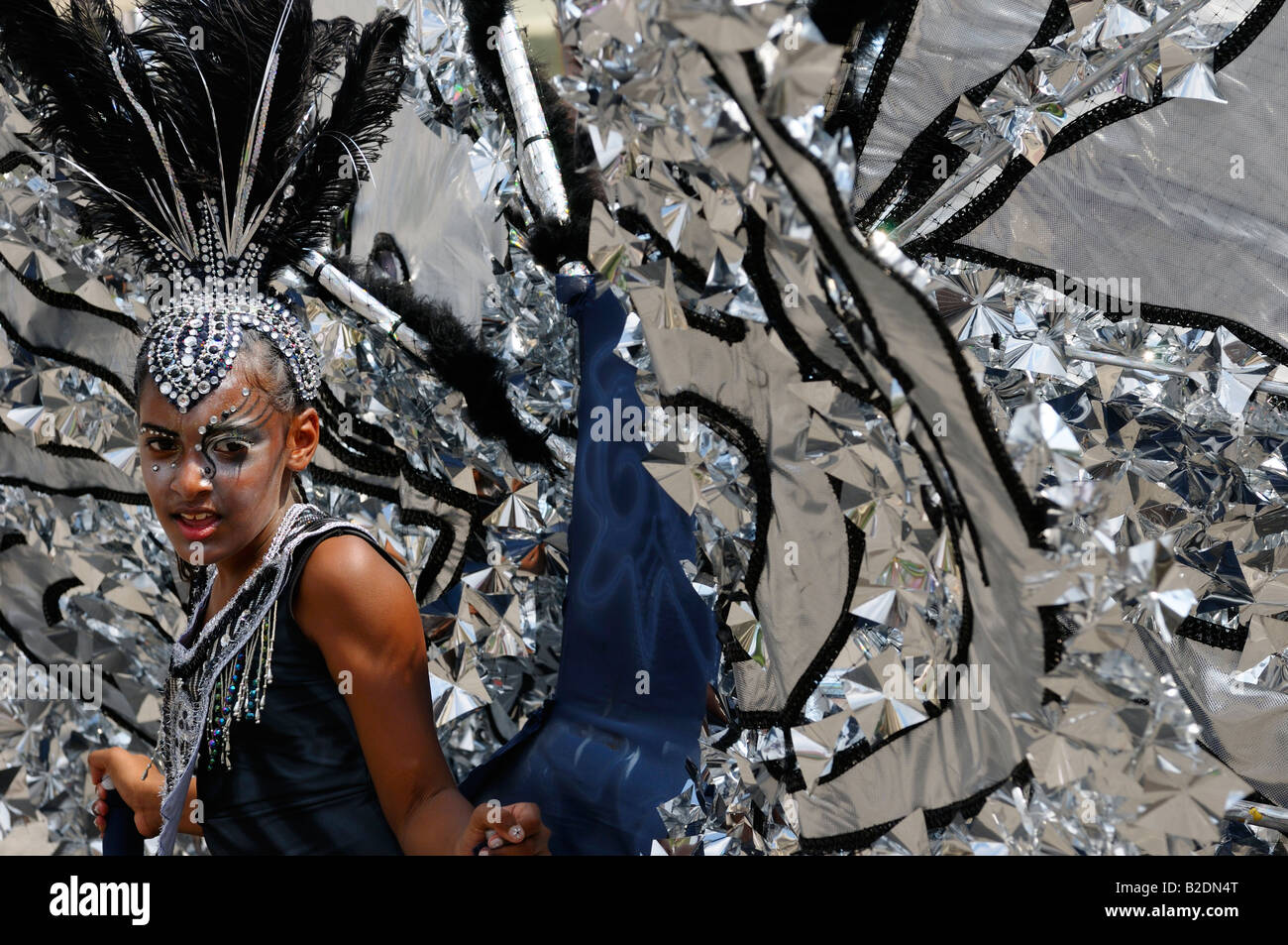 Silver Queen of the Band young black girl with silver costume ...