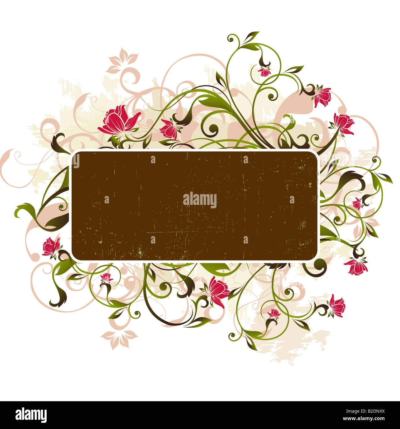 illustration drawing of floral background Stock Photo - Alamy