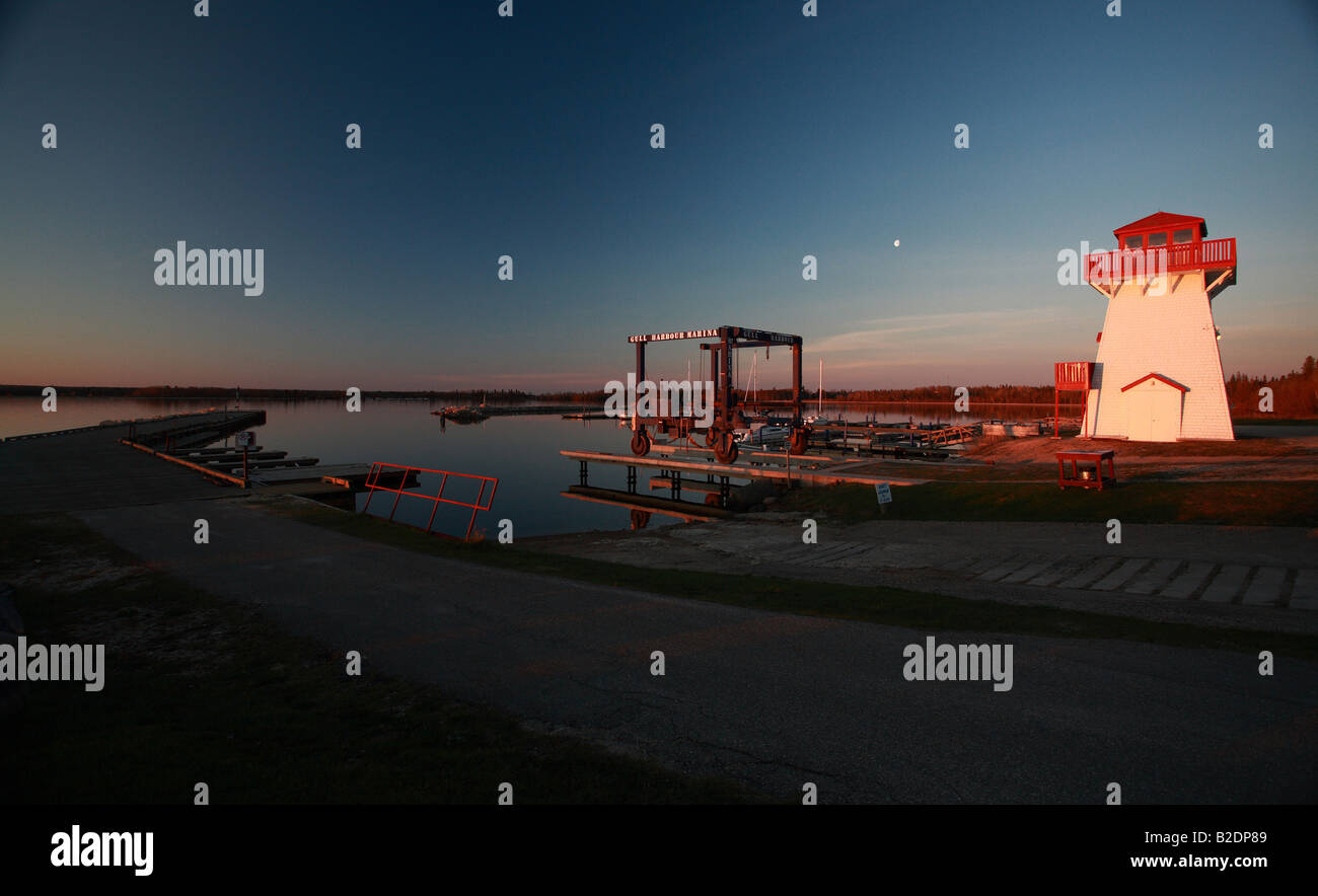 Lighthouse and marina at Hecla in Manitoba Stock Photo - Alamy