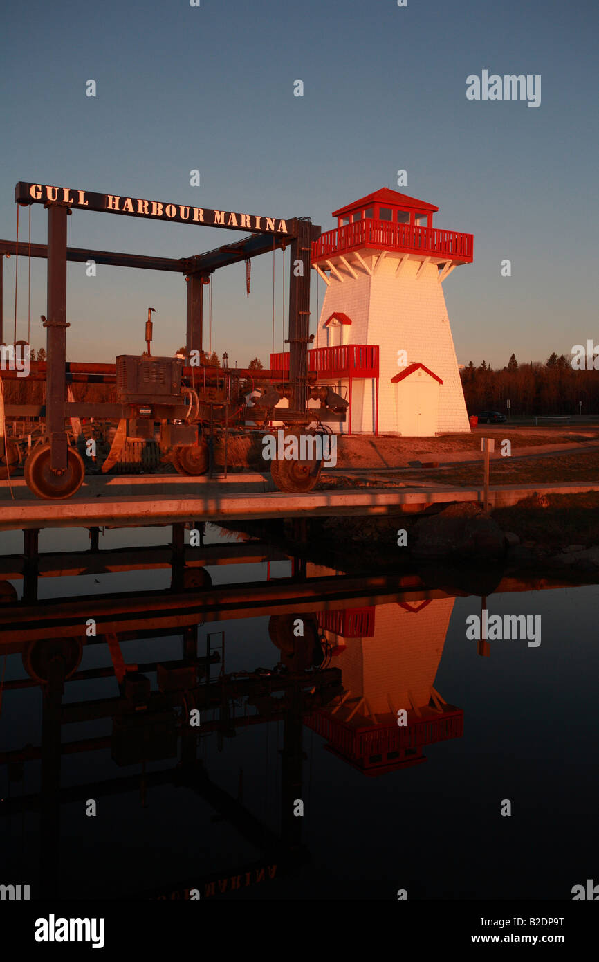 Lighthouse and marina at Hecla in Manitoba Stock Photo - Alamy