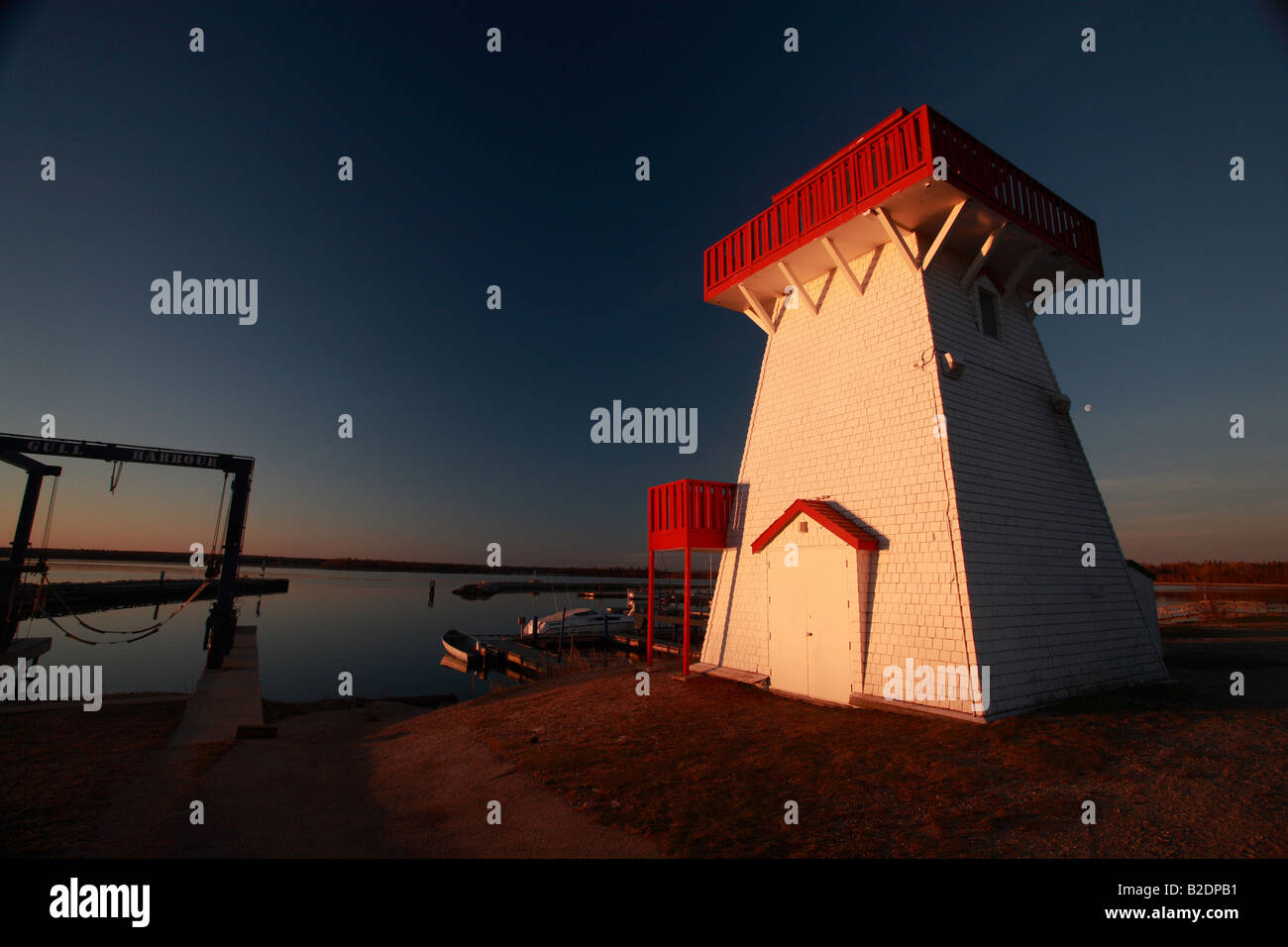 Lighthouse and marina at Hecla in Manitoba Stock Photo - Alamy