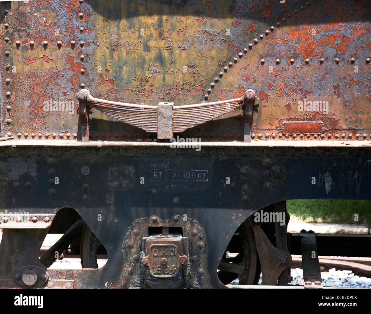 Antique Turkish locomotive leaf springs Stock Photo - Alamy