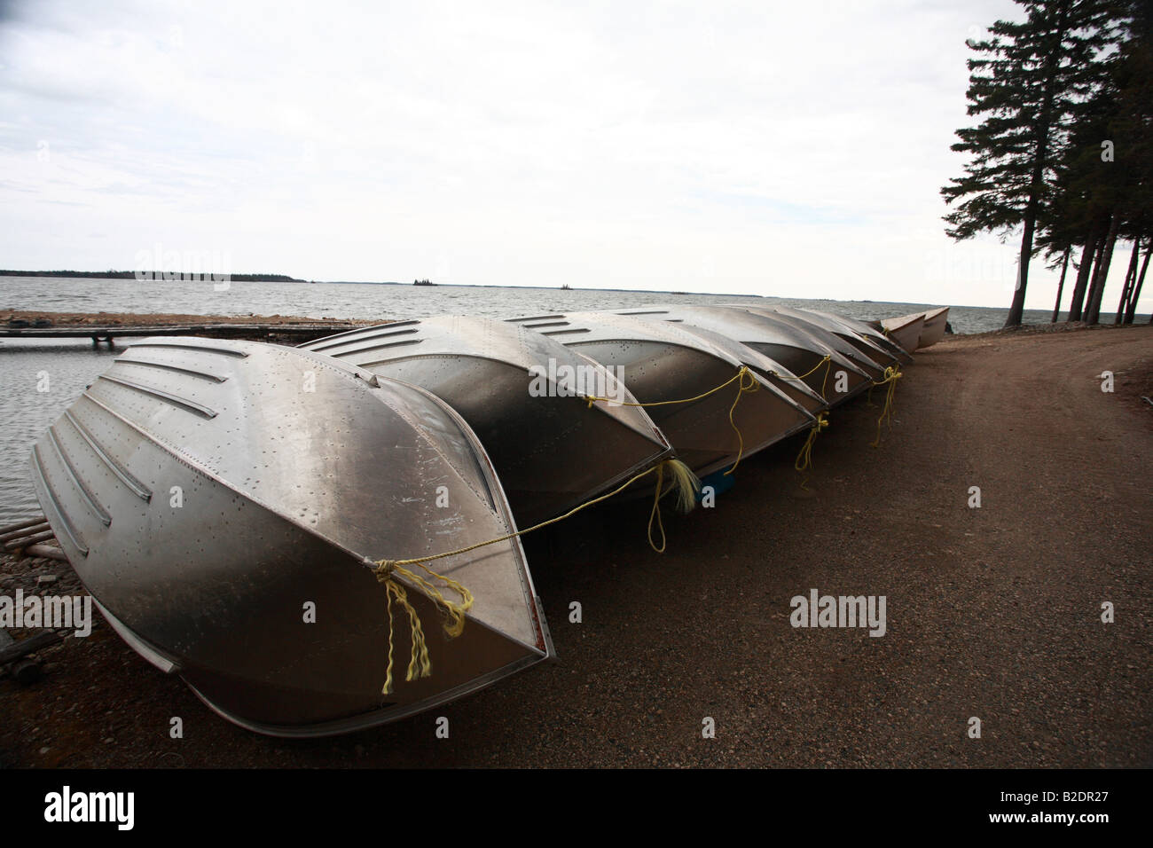 beached fishing boats at Herb Lake Landing Stock Photo - Alamy