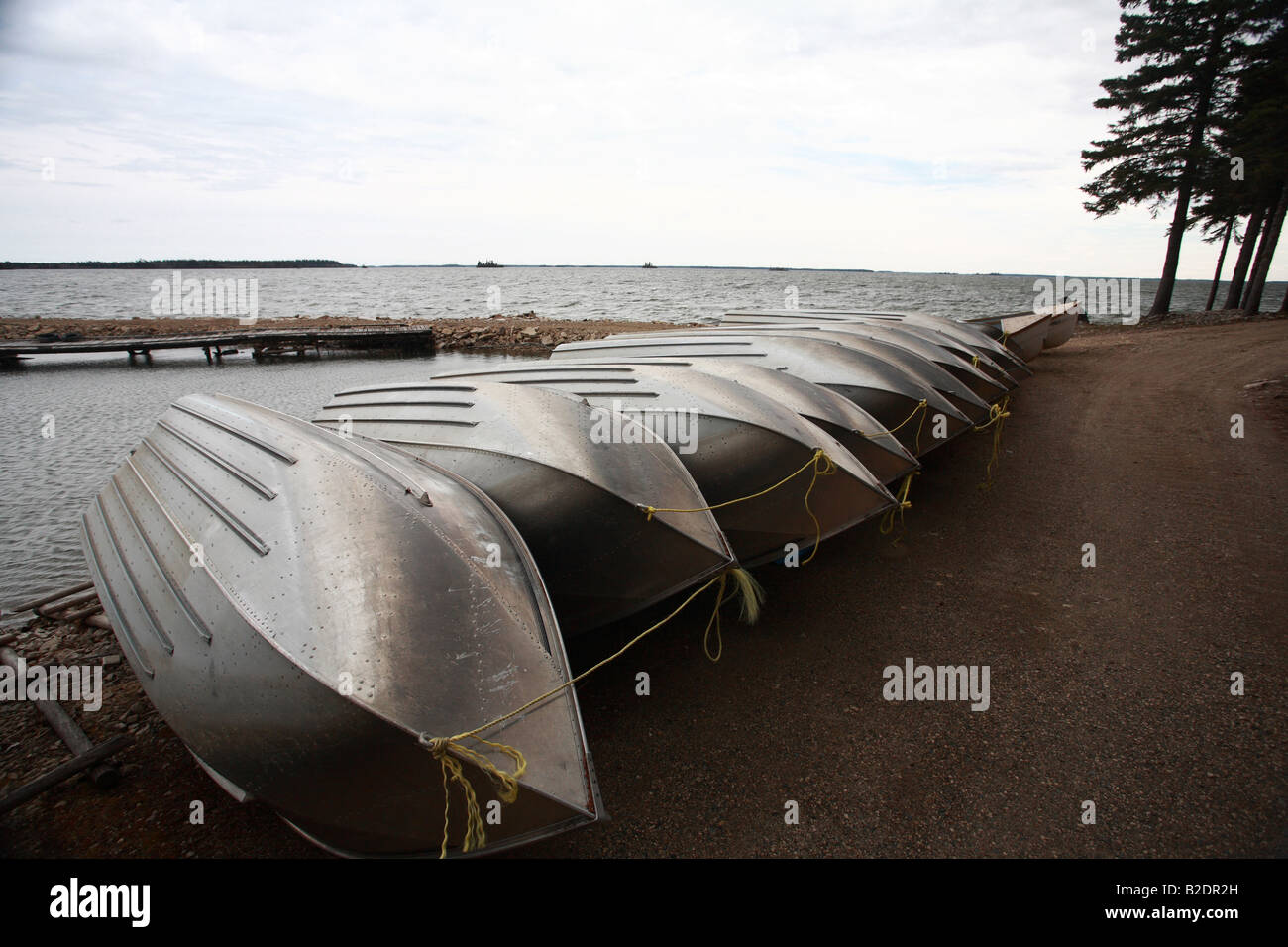 beached fishing boats at Herb Lake Landing Stock Photo - Alamy