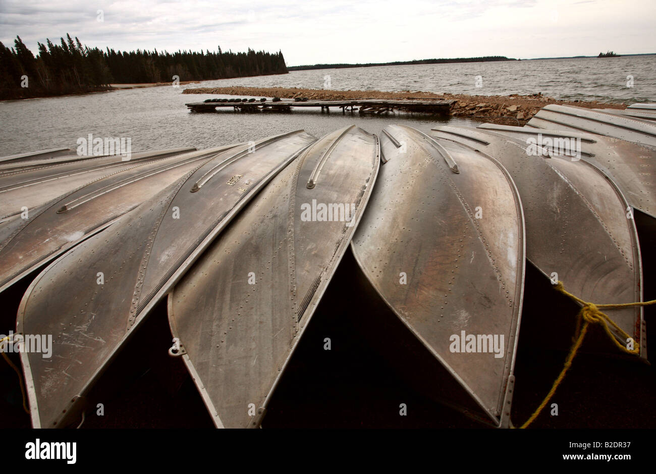beached fishing boats at Herb Lake Landing Stock Photo - Alamy