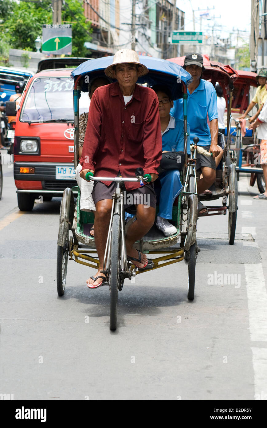 Traditional trishaw transport in one of Bangkok s suburbs Stock Photo ...