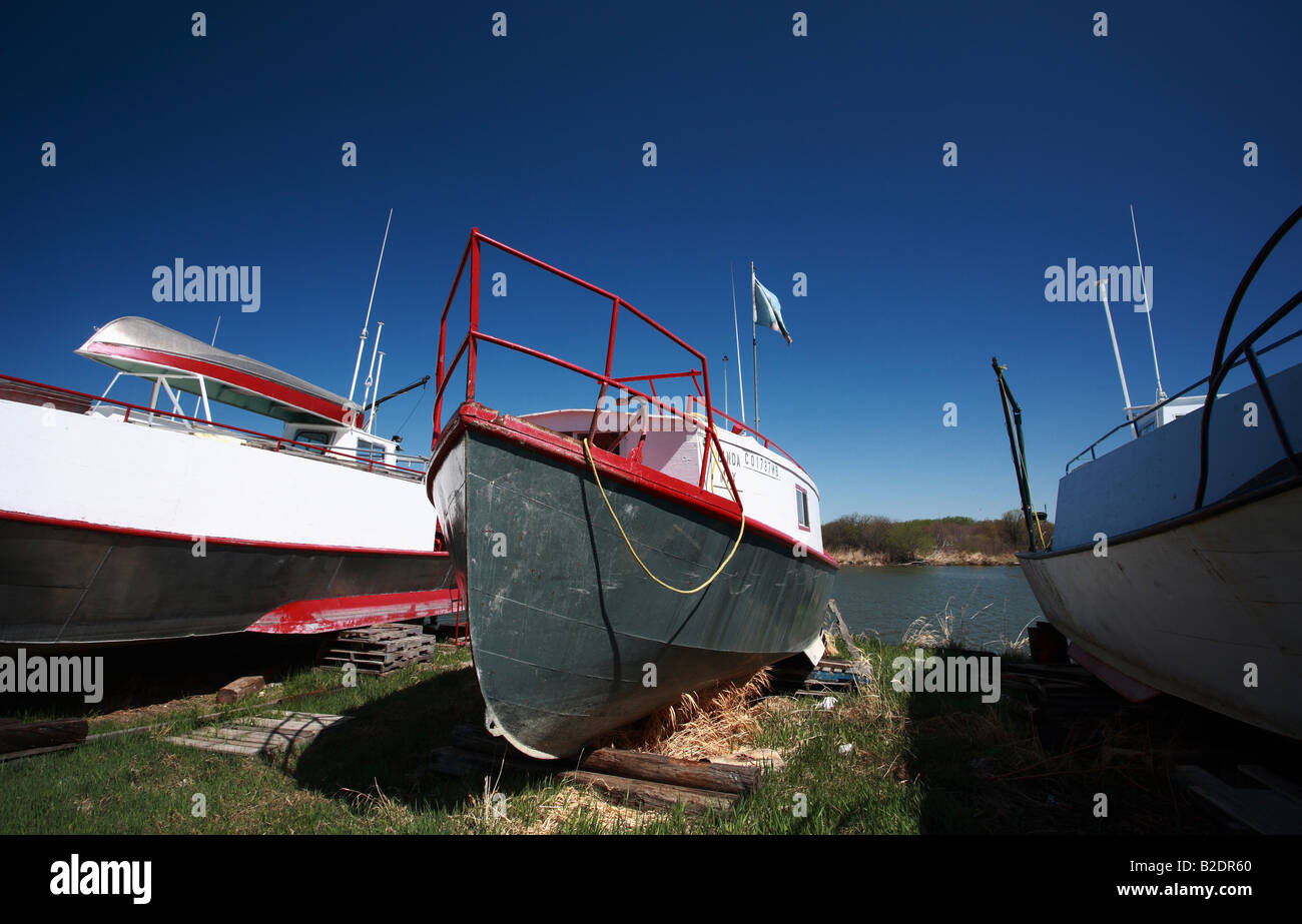 beached fishing boats near Riverton Manitoba Stock Photo - Alamy