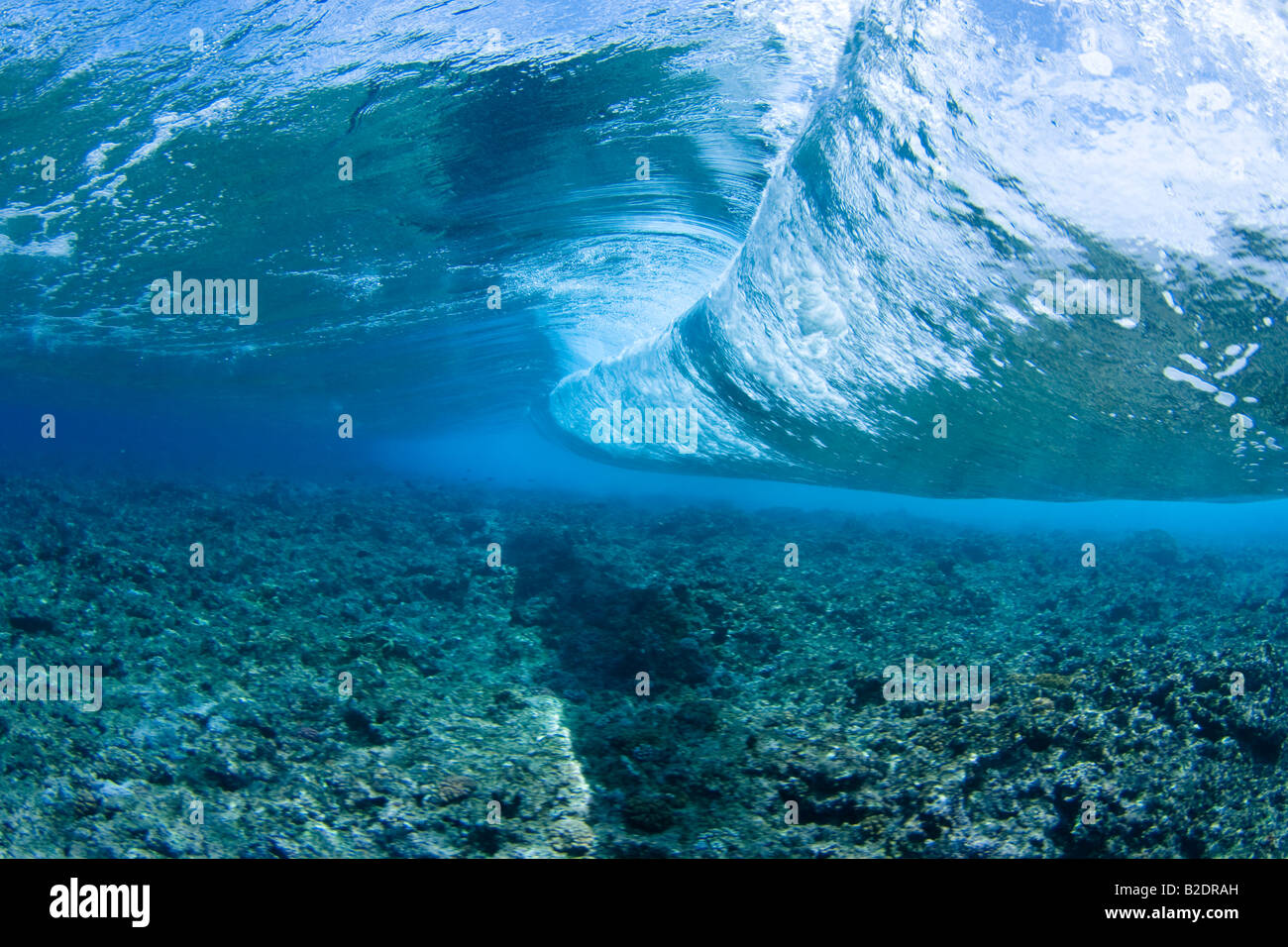 Surf crashes on the reef off the island of Yap in Micronesia Stock ...