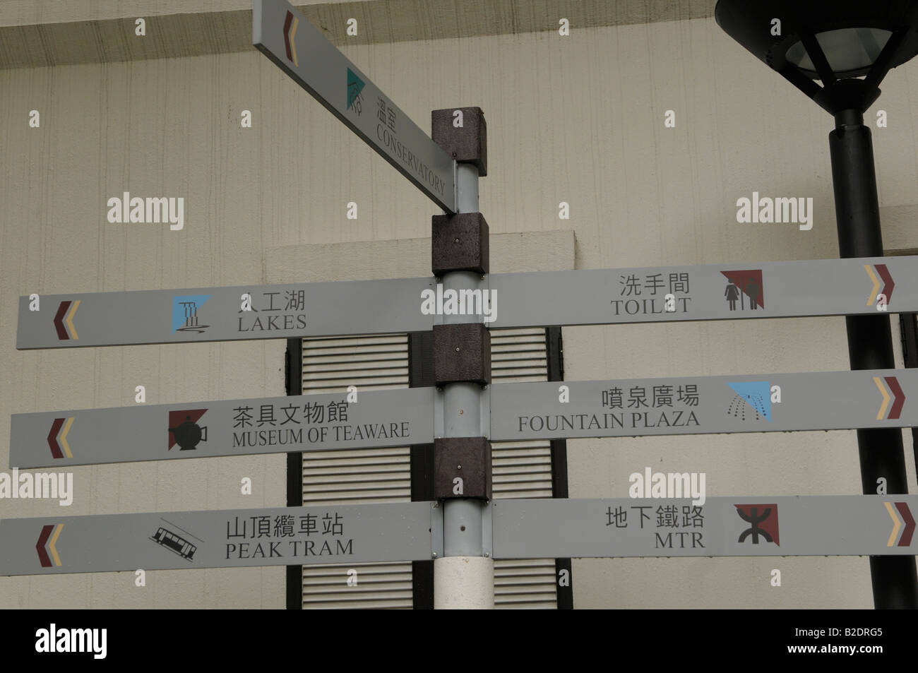 sign post ,hong kong park , hong kong , china Stock Photo - Alamy