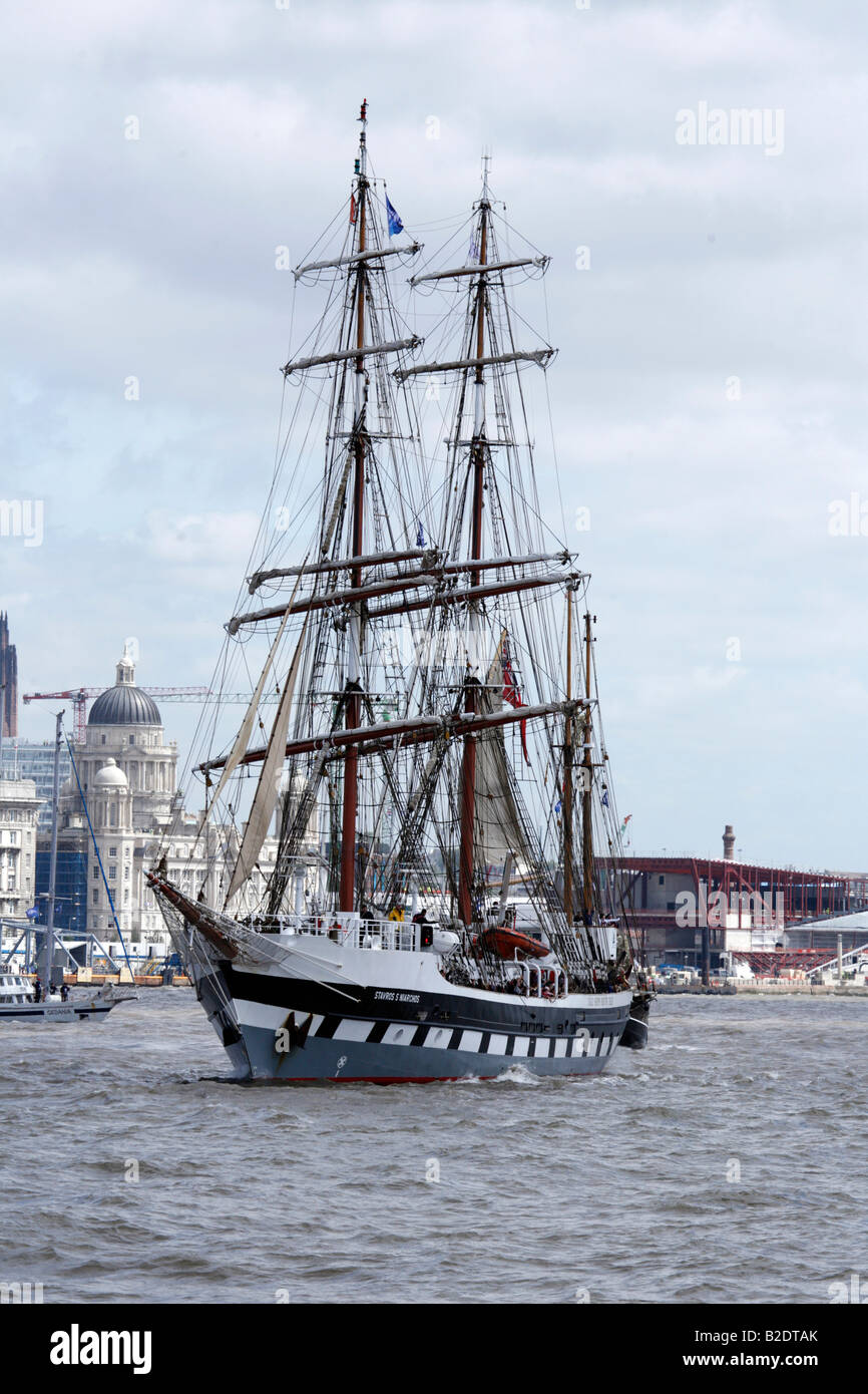 Stavros S Niarchos Brig Rigged Tall Ship River Mersey Liverpool 2008 ...