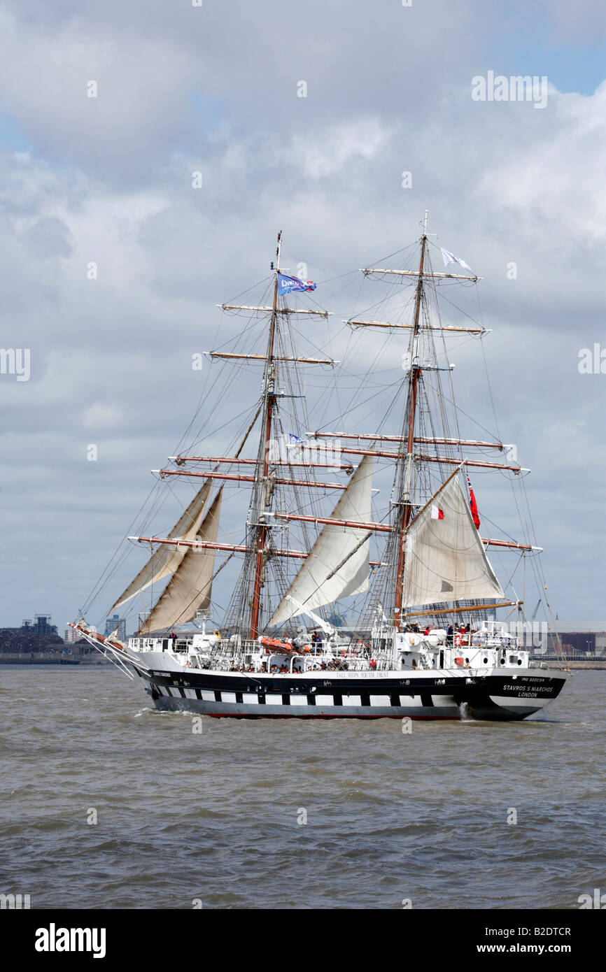 Stavros S Niarchos Brig Rigged Tall Ship River Mersey Liverpool 2008 ...