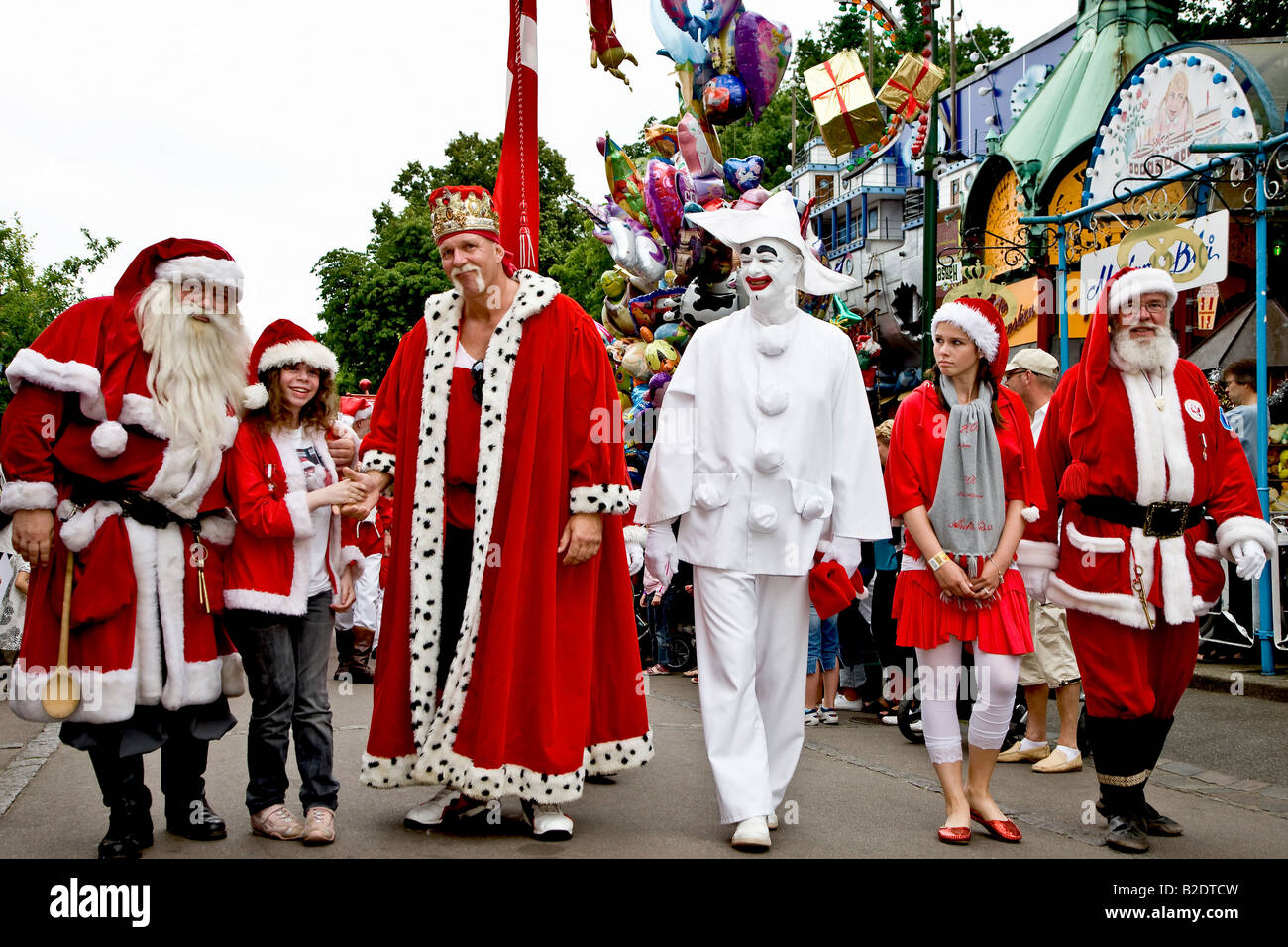 The Santa Claus parade in Denmark Klampenborg Bakken Stock Photo - Alamy