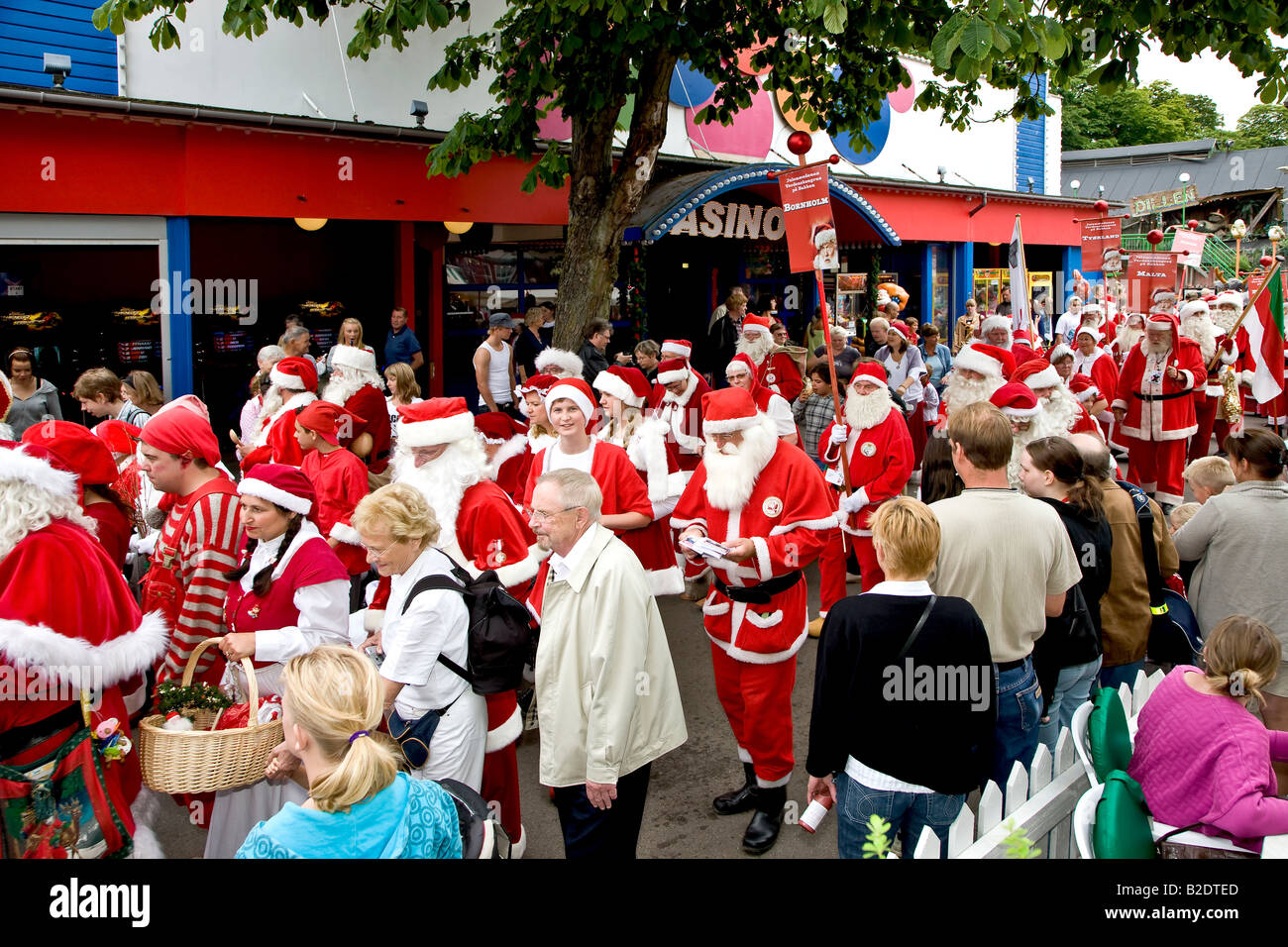 The Santa Claus parade in Denmark Klampenborg Bakken Stock Photo - Alamy