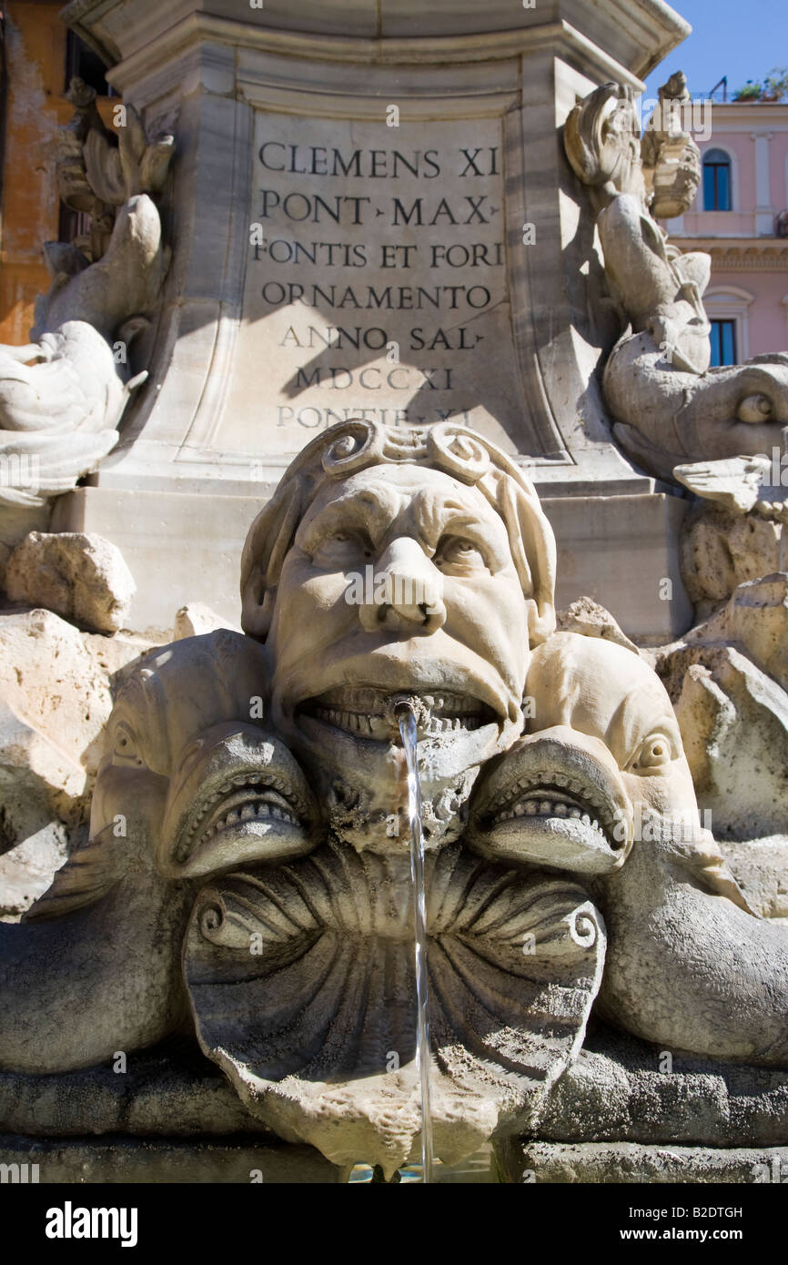 Gargoyles on the obelisk in Piazza della Rotonda Rome Lazio Italy Stock ...