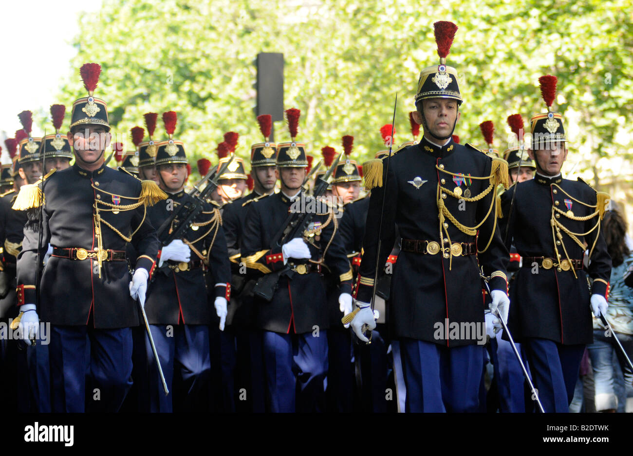 French soldiers marching during the Bastille day military parade in ...