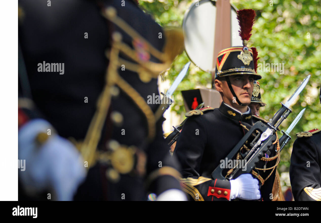 French soldiers marching during the Bastille day military parade in ...