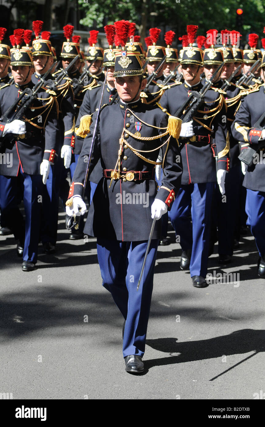 French soldiers marching during the Bastille day military parade in ...