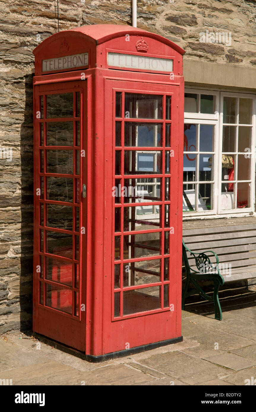old fashioned red british telephone box Newcastle Emlyn Carmarthenshire ...