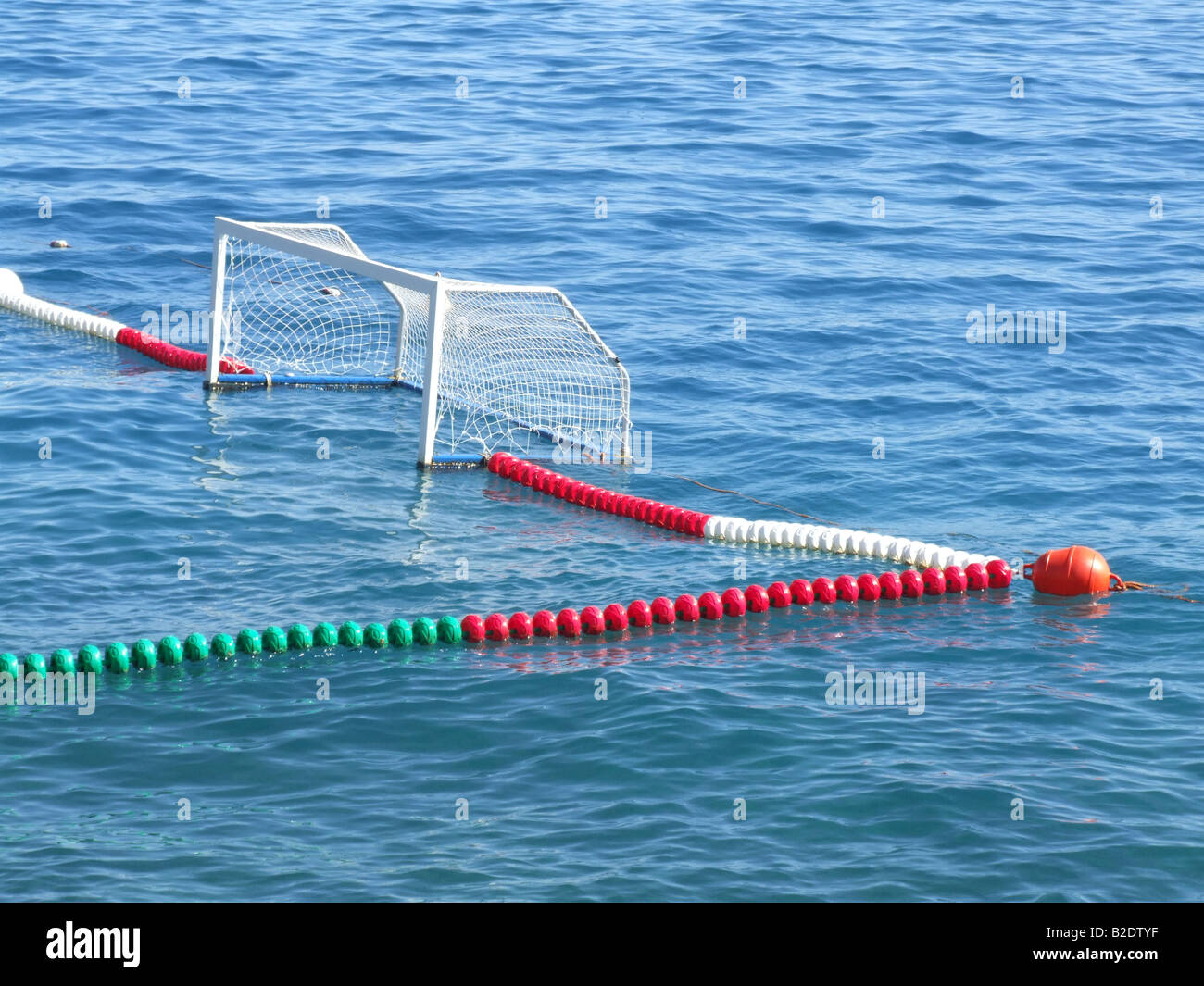 water polo sports play area pitch floating in sea Stock Photo - Alamy