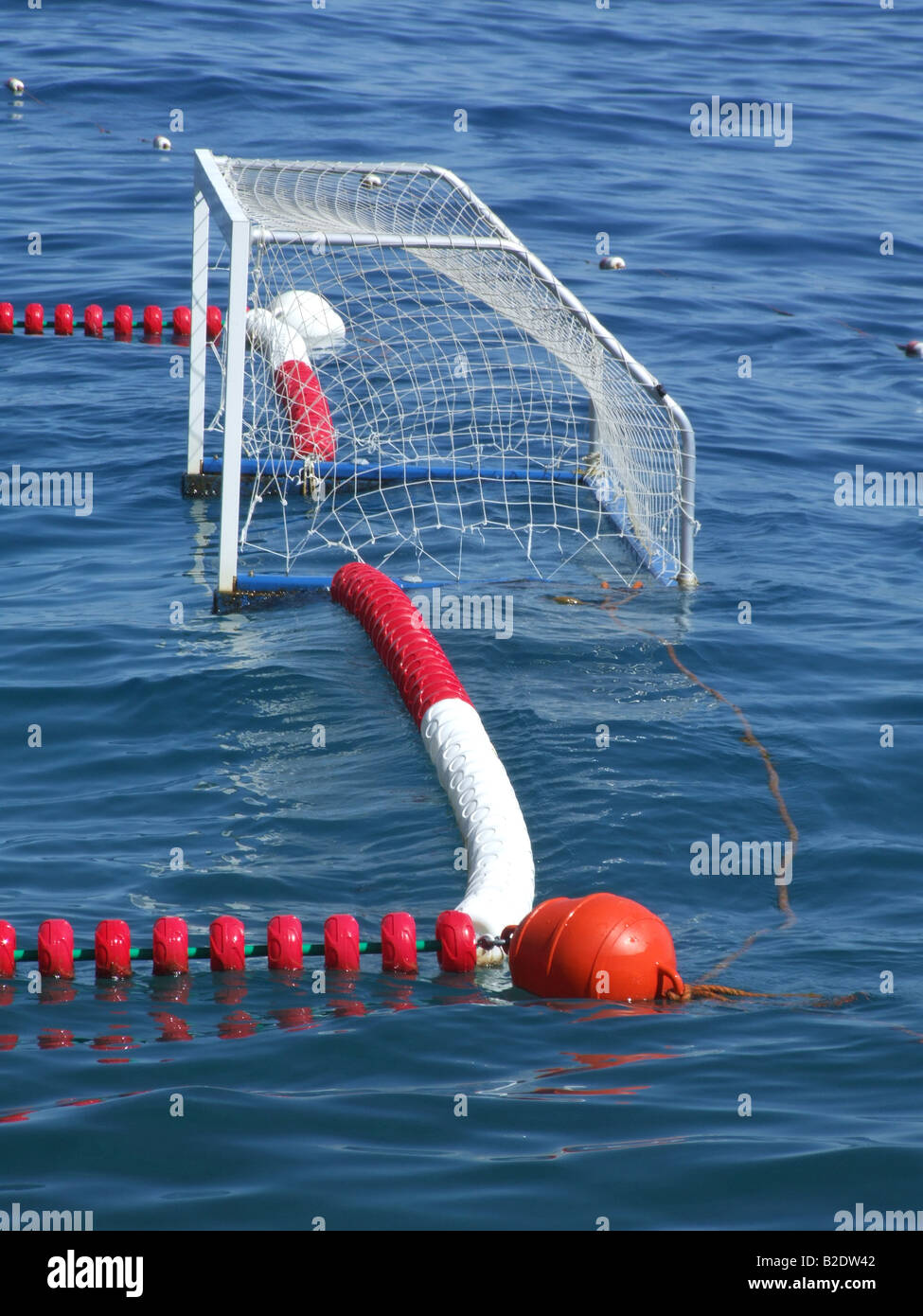 water polo sports play area pitch floating in sea Stock Photo - Alamy
