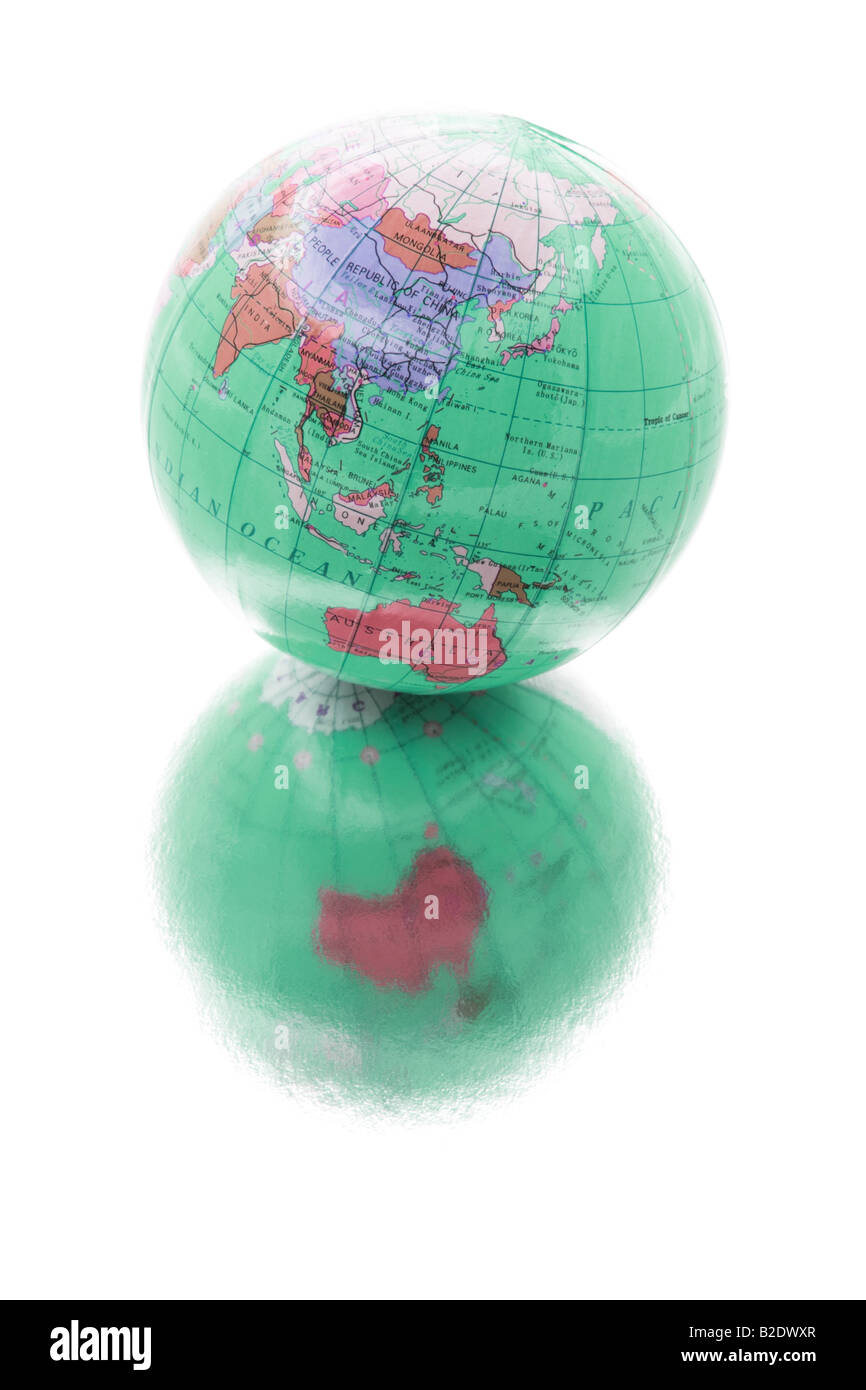 Globe with Reflection Stock Photo - Alamy