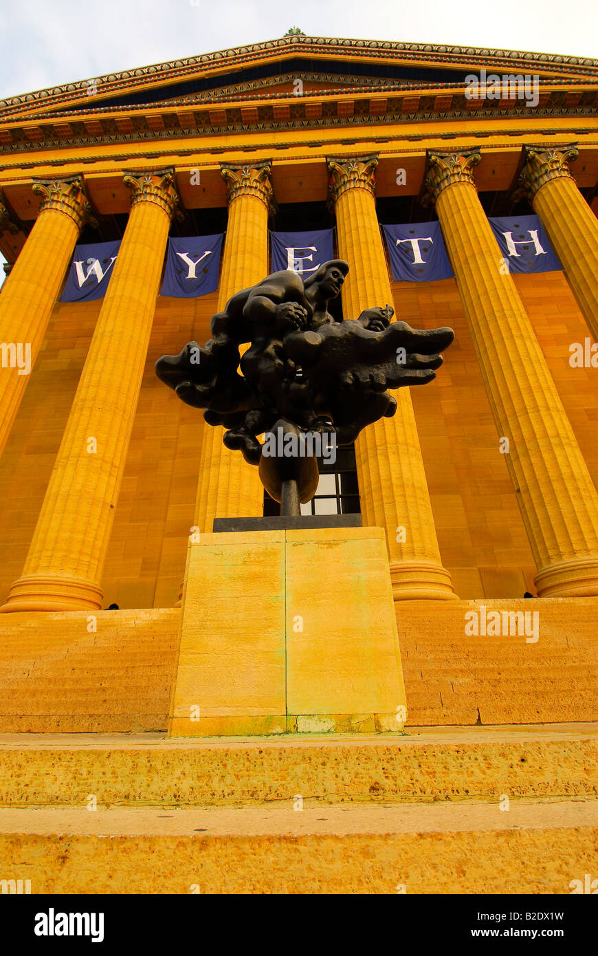 Sculpture at the top of the Rocky steps at the Philadelphia Museum of ...