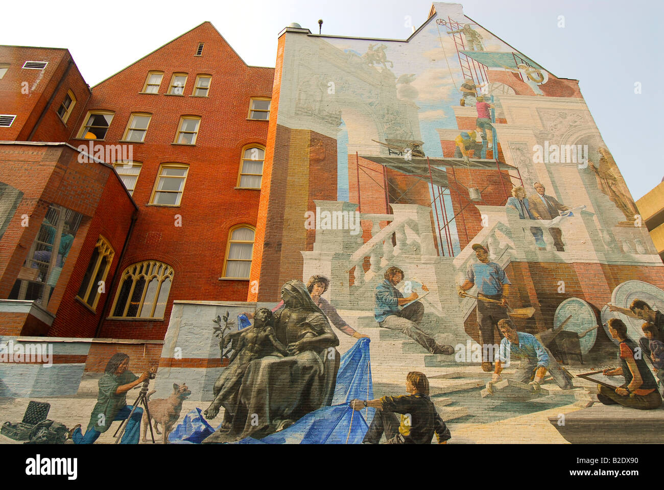 Beasley Building work in progress mural on a building in downtown ...