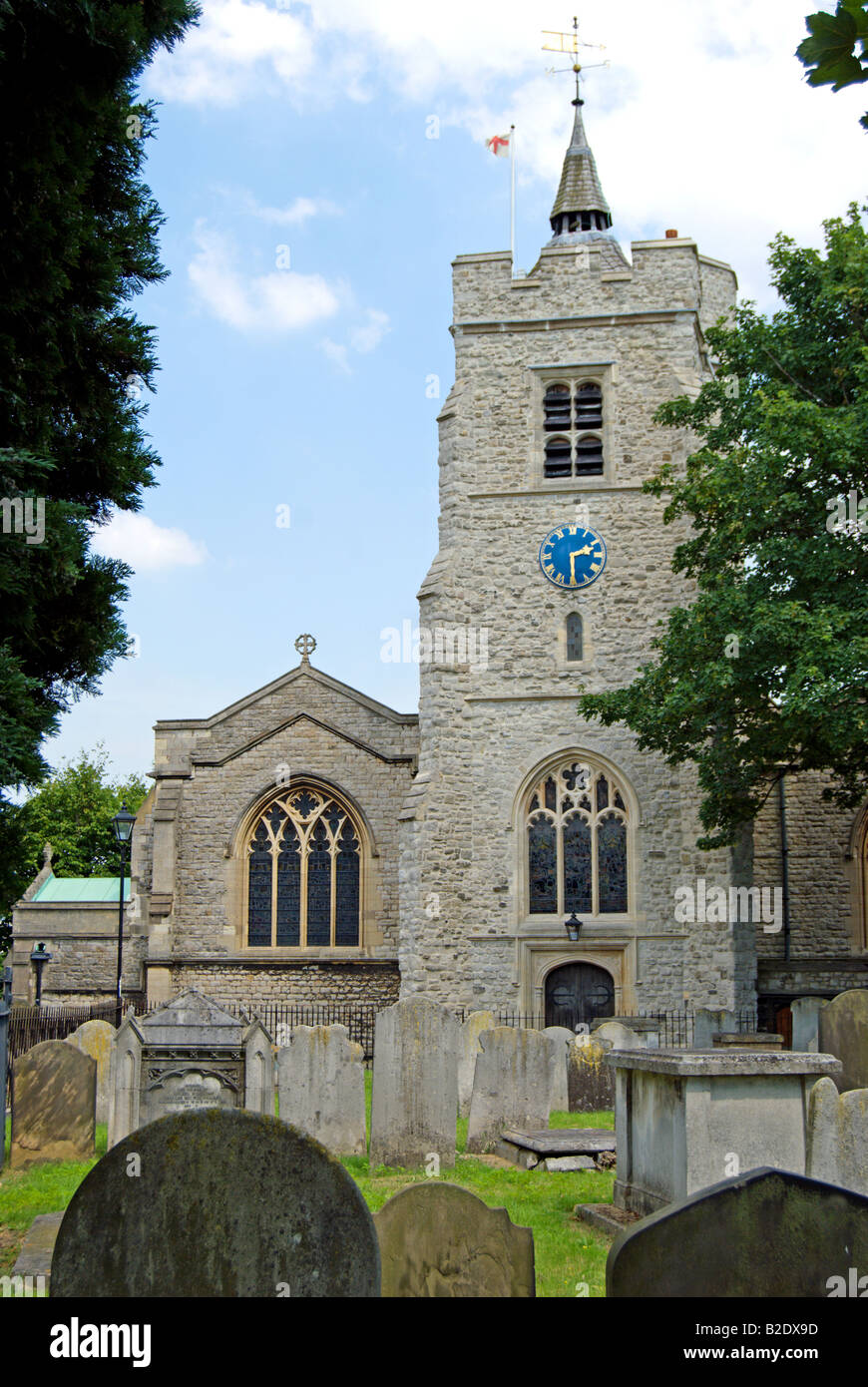 church of st nicholas, chiswick, west london, england, viewed from the ...
