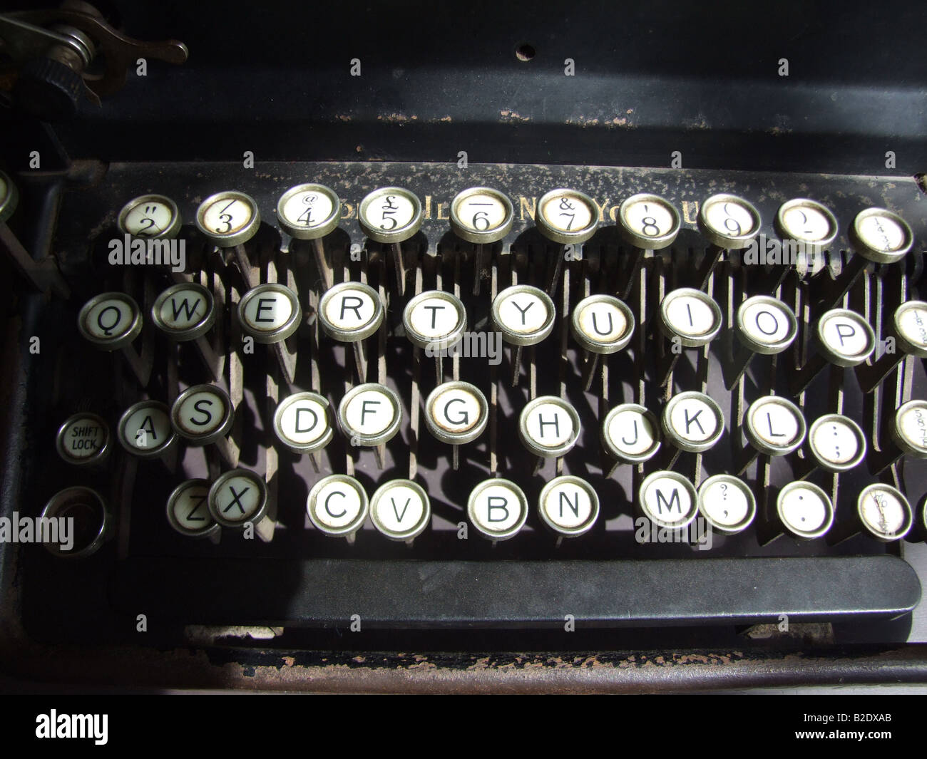 Antique detail first victorian type writer hi-res stock photography and ...