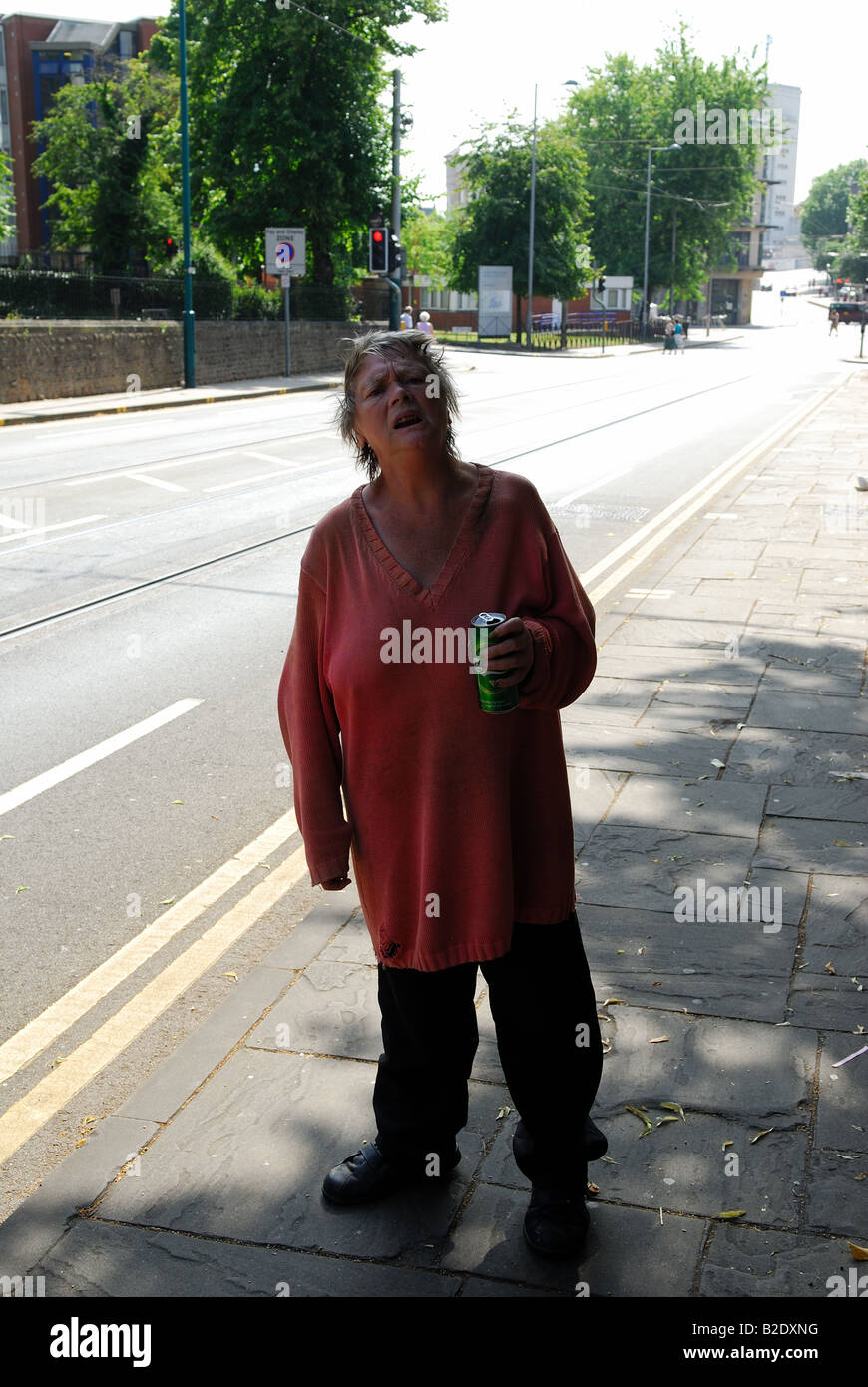 Homeless women drinking alcohol Stock Photo - Alamy