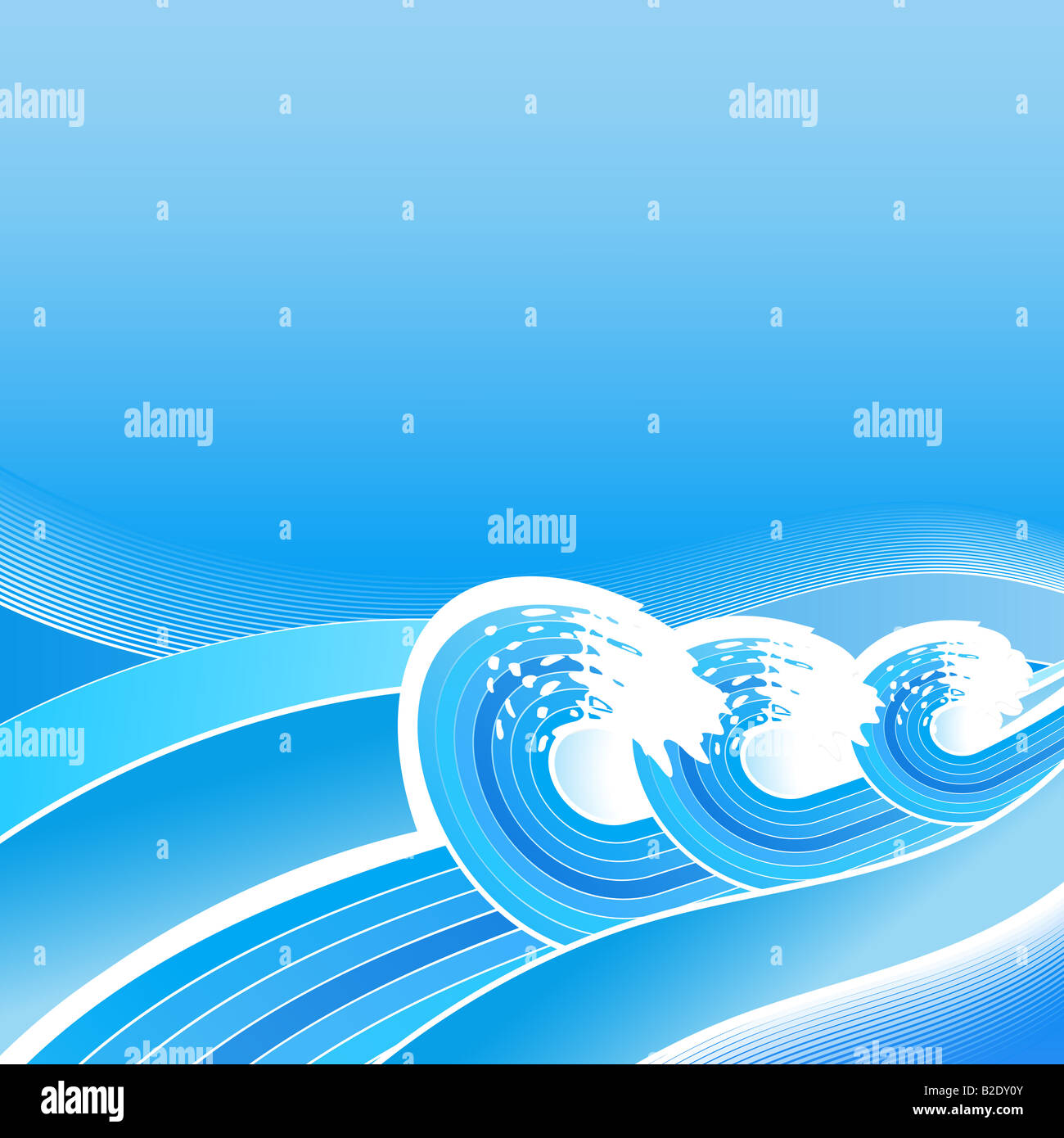 Vector illustration of three stylized retro waves with lined artwork ...
